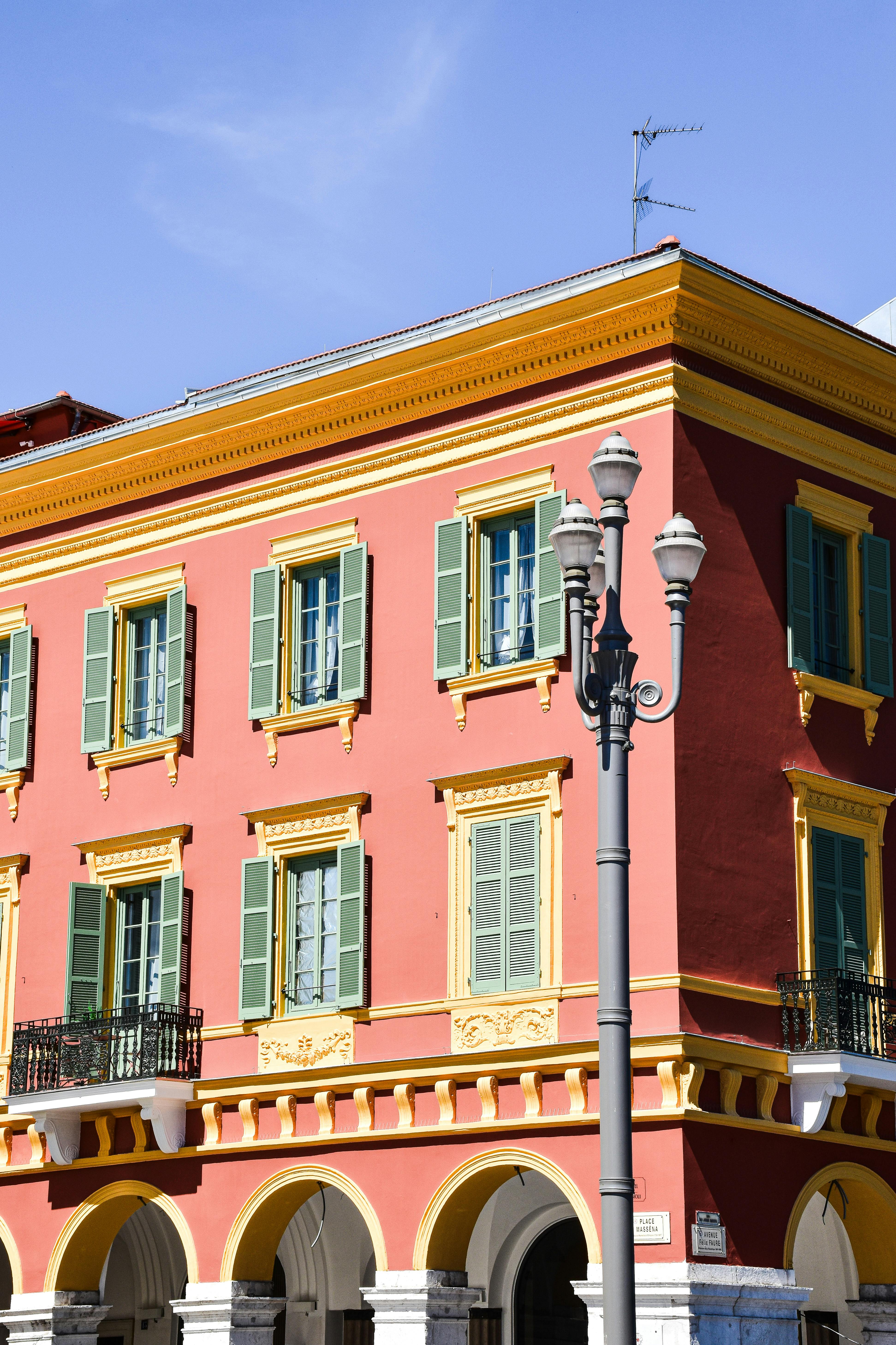 Colorful Building Facade in Nice, France · Free Stock Photo