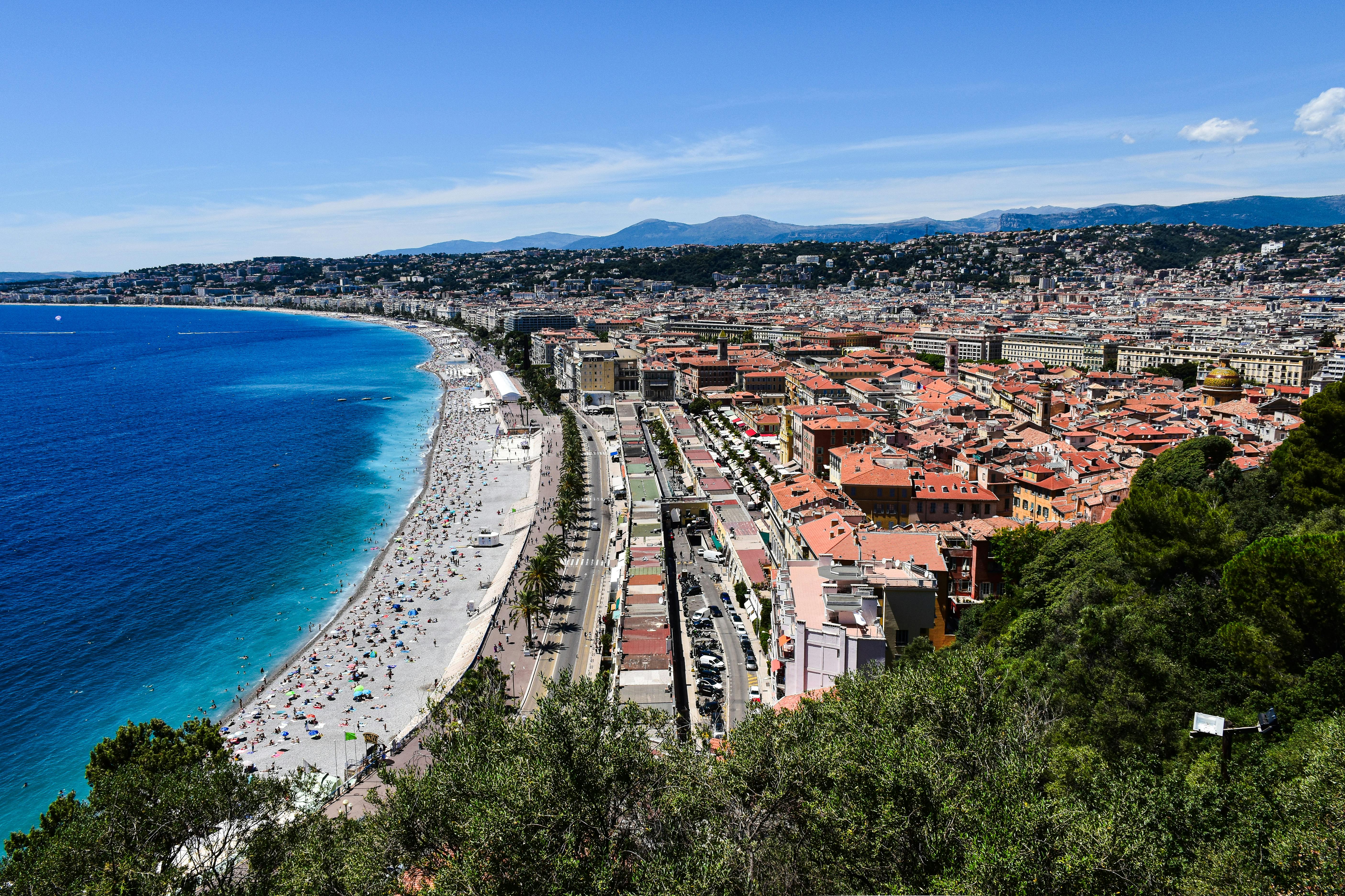 Aerial View of Nice and Mediterranean Coastline · Free Stock Photo