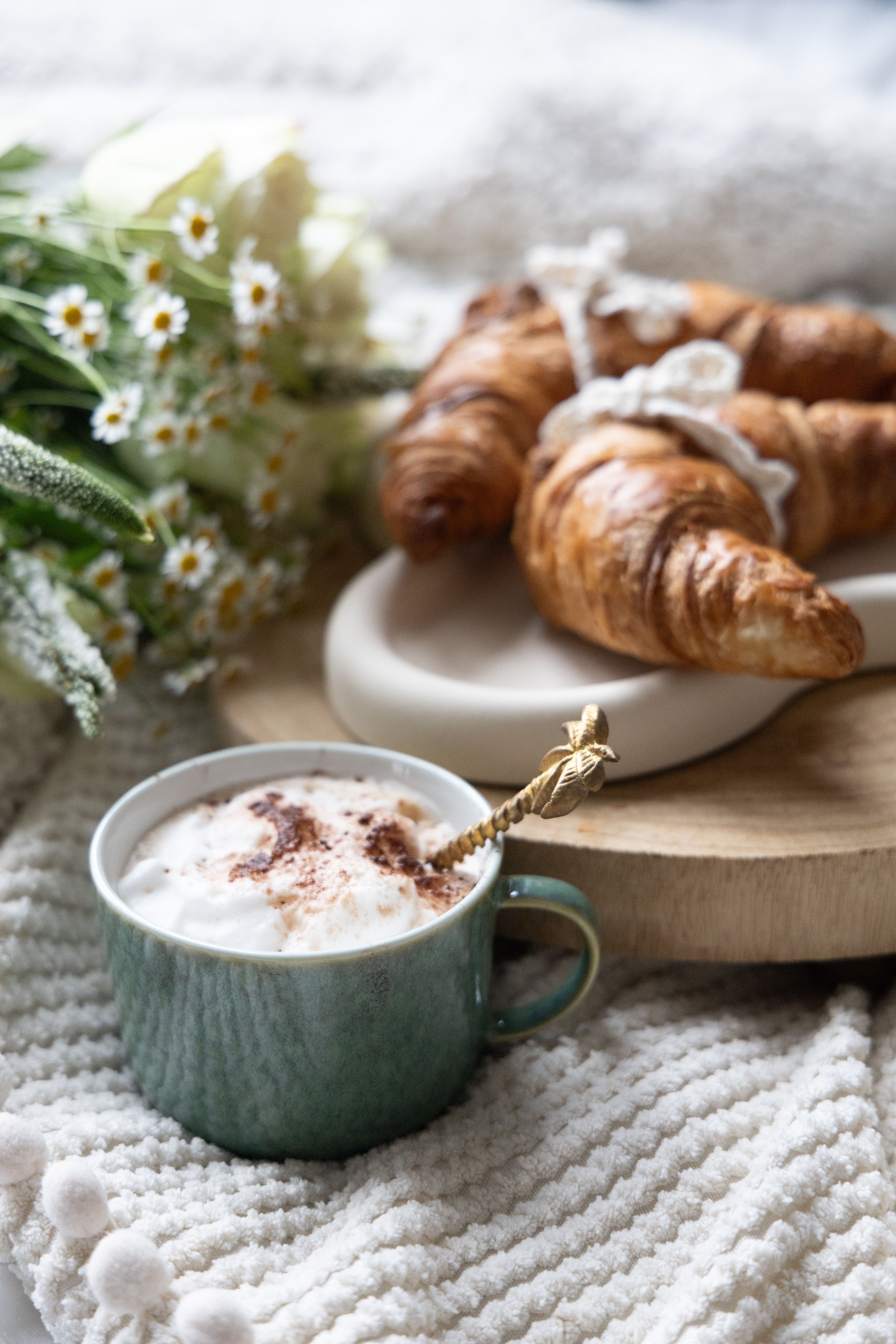 Cozy Morning with Croissants and Coffee · Free Stock Photo