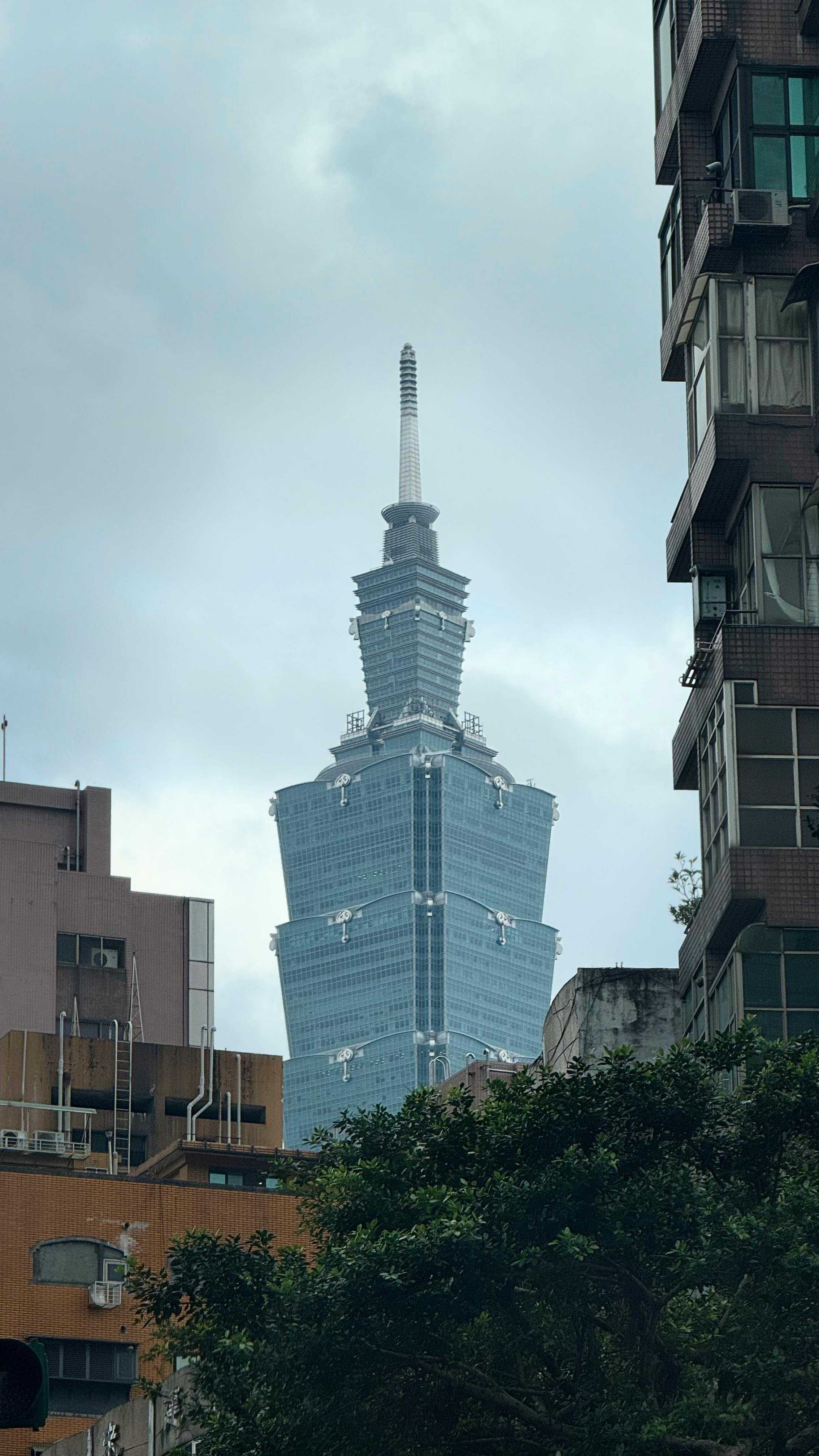 Taipei 101 Tower on a Cloudy Day in Taiwan · Free Stock Photo