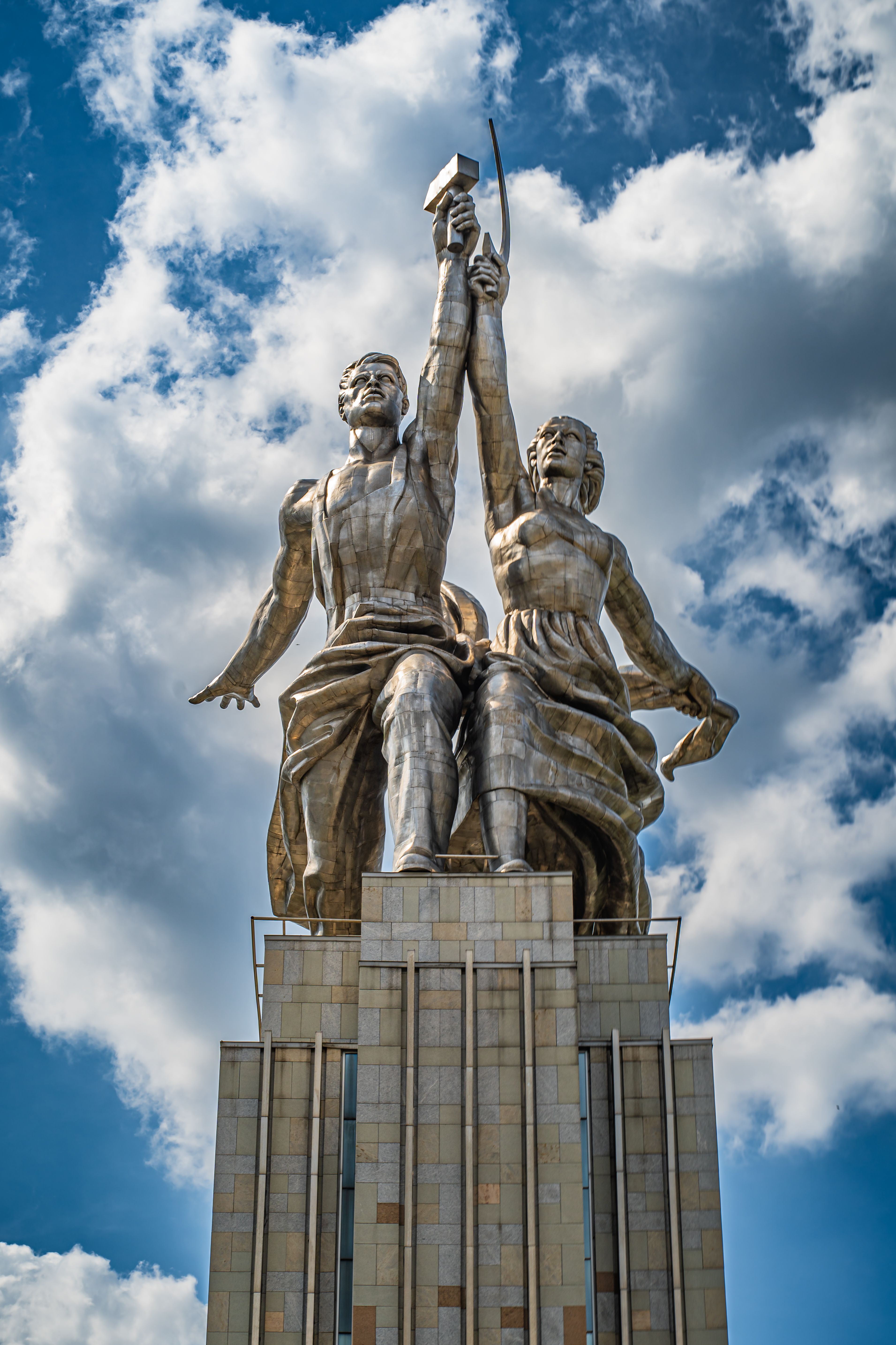 Monumental Worker and Kolkhoz Woman Sculpture · Free Stock Photo