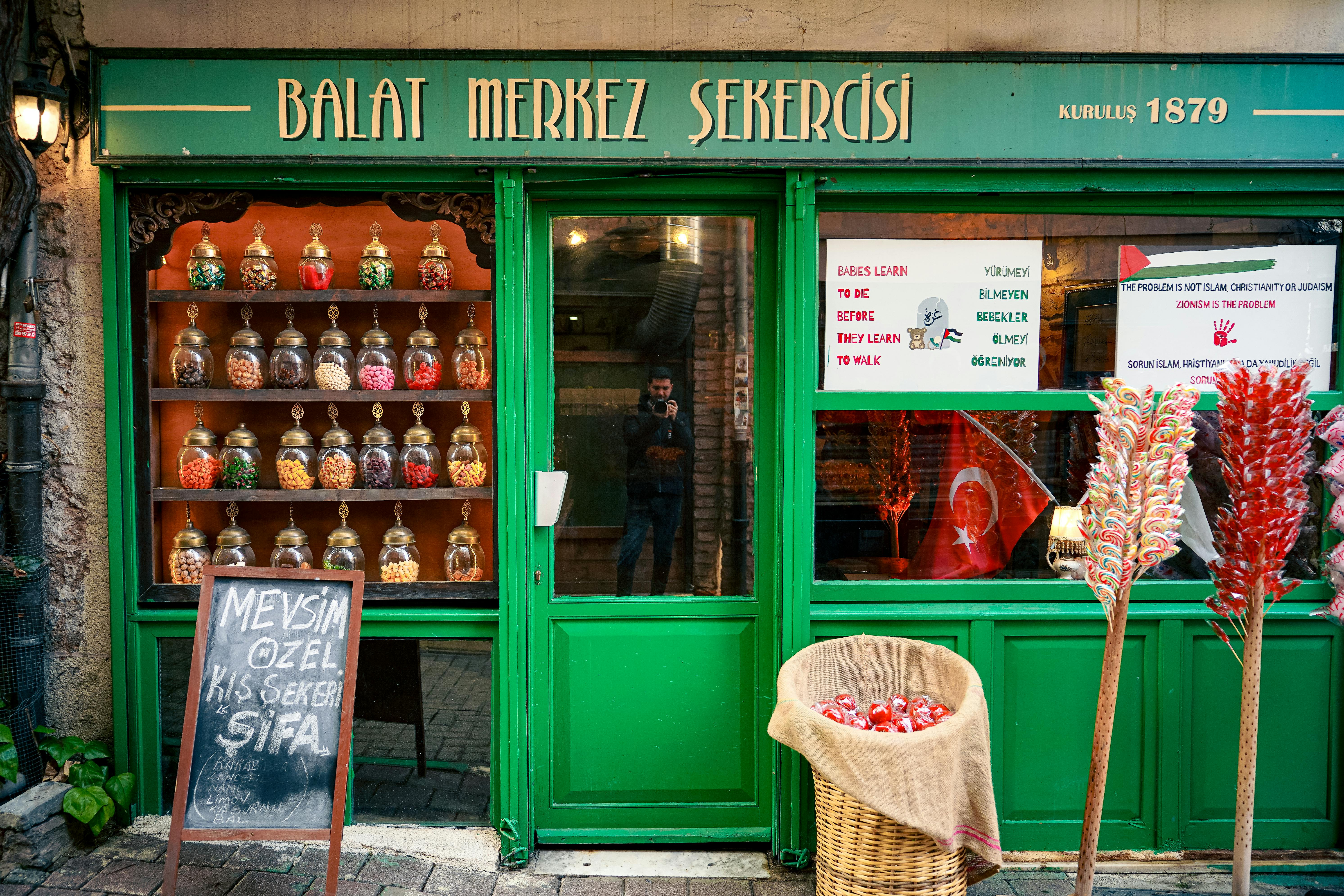 Traditional Turkish candy store in Balat district · Free Stock Photo