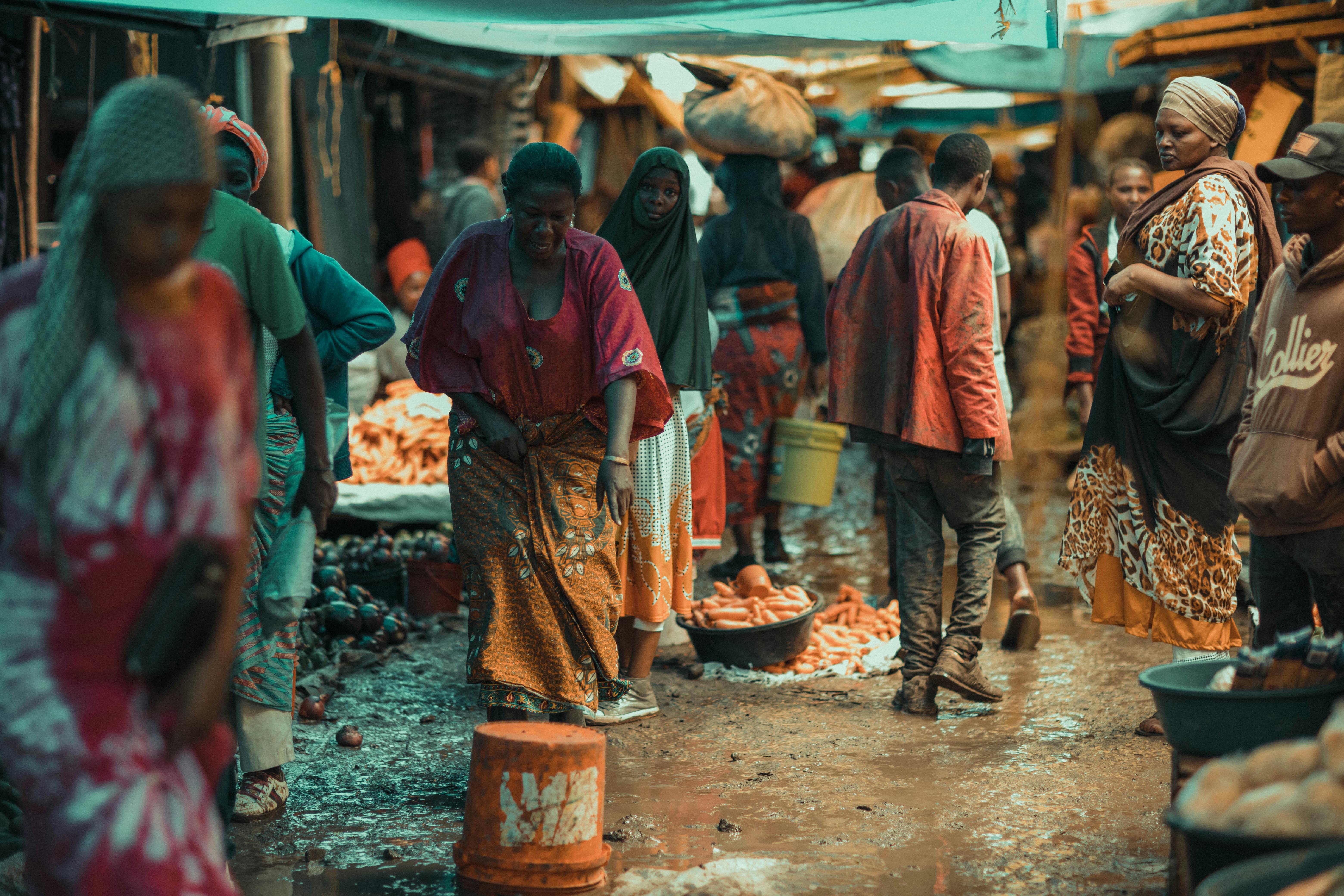Vibrant African Street Market Scene · Free Stock Photo
