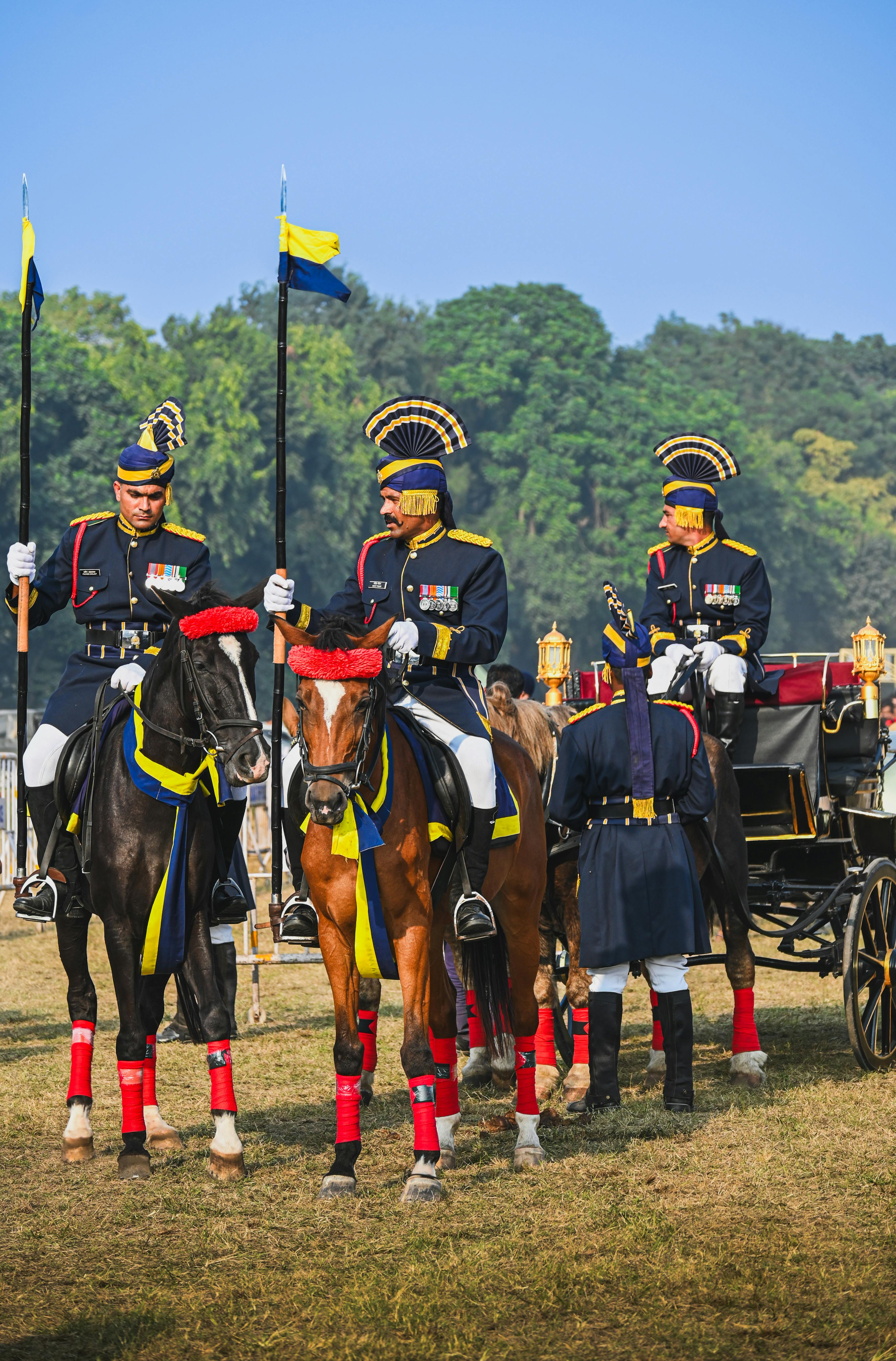 Indian Mounted Guard with Horses in Kolkata · Free Stock Photo