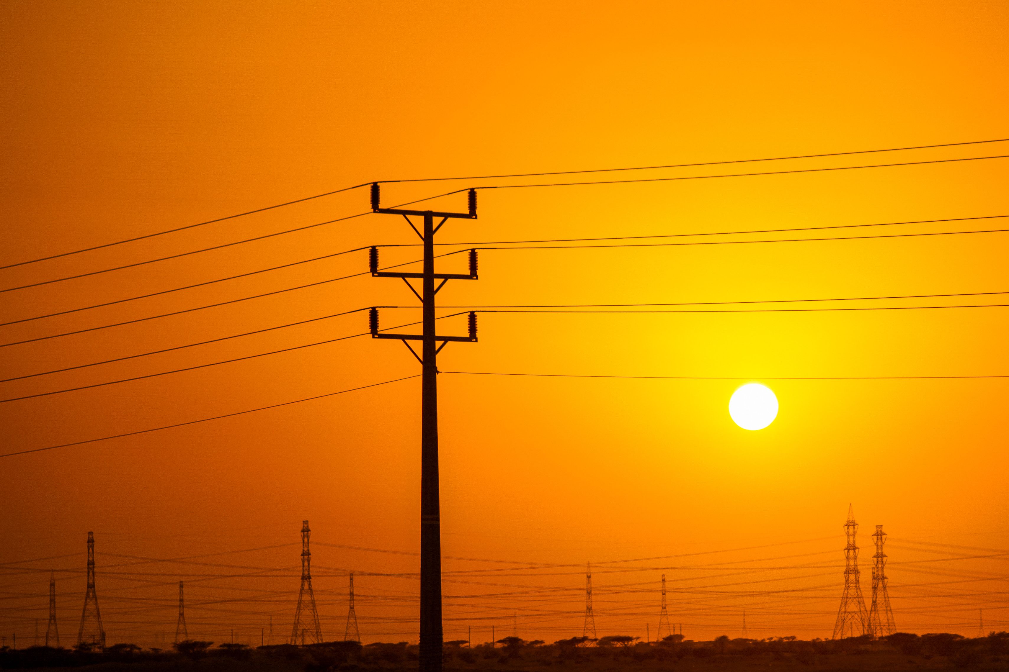 Electric Utility Pole at Sunset Silhouette · Free Stock Photo