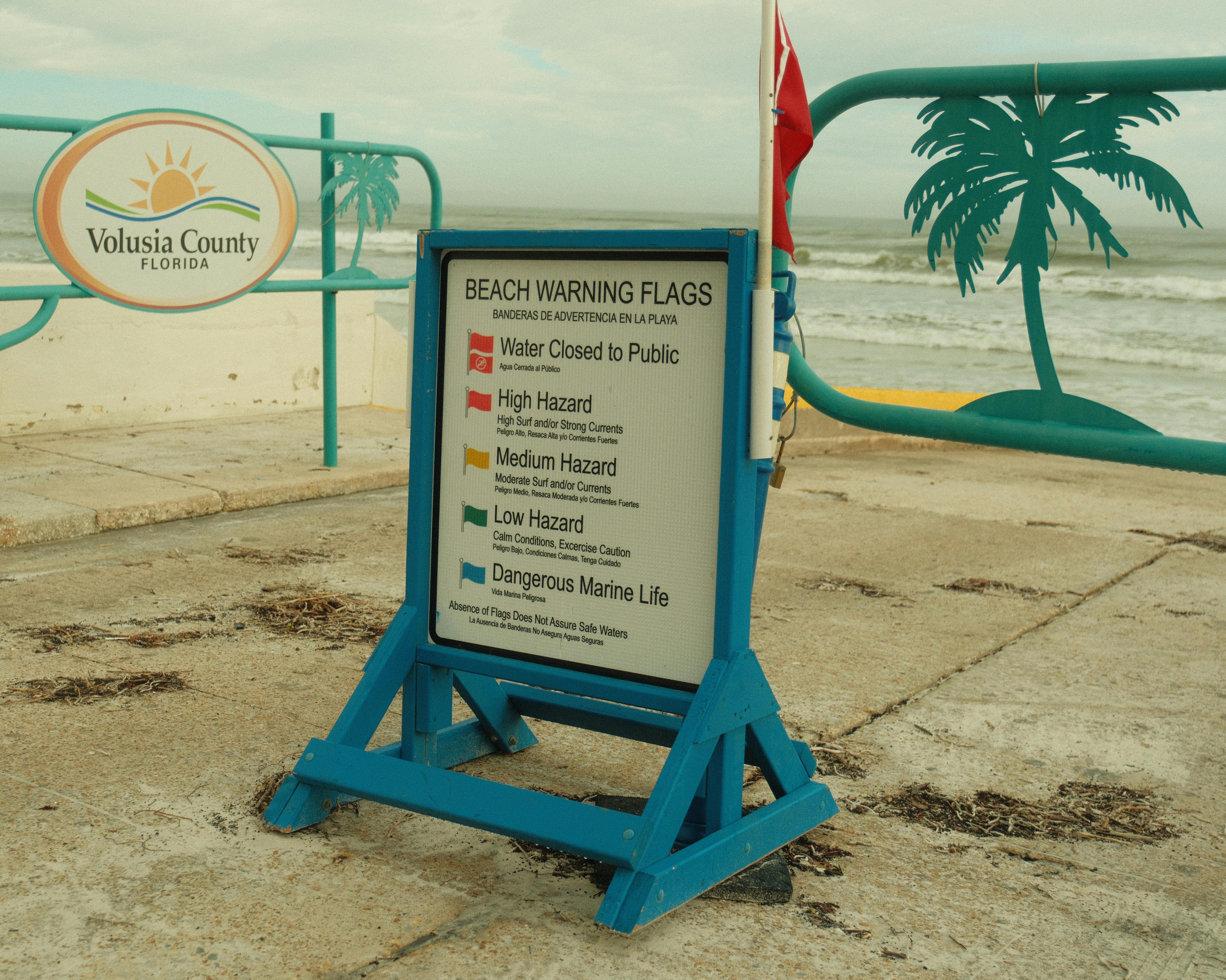 Beach Warning Sign at Volusia County, Florida · Free Stock Photo