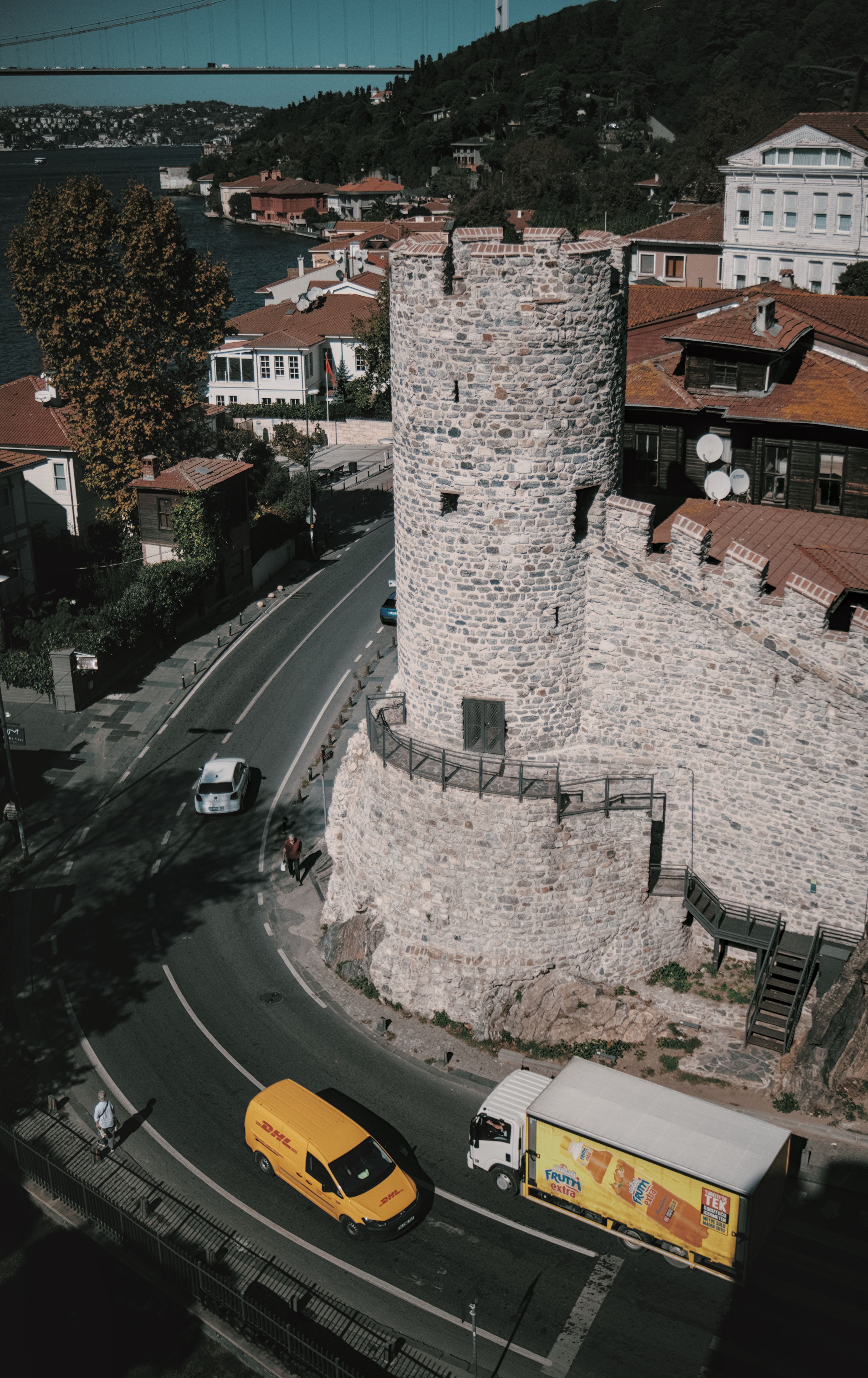 Historic Castle Tower and Bosphorus View in Istanbul · Free Stock Photo