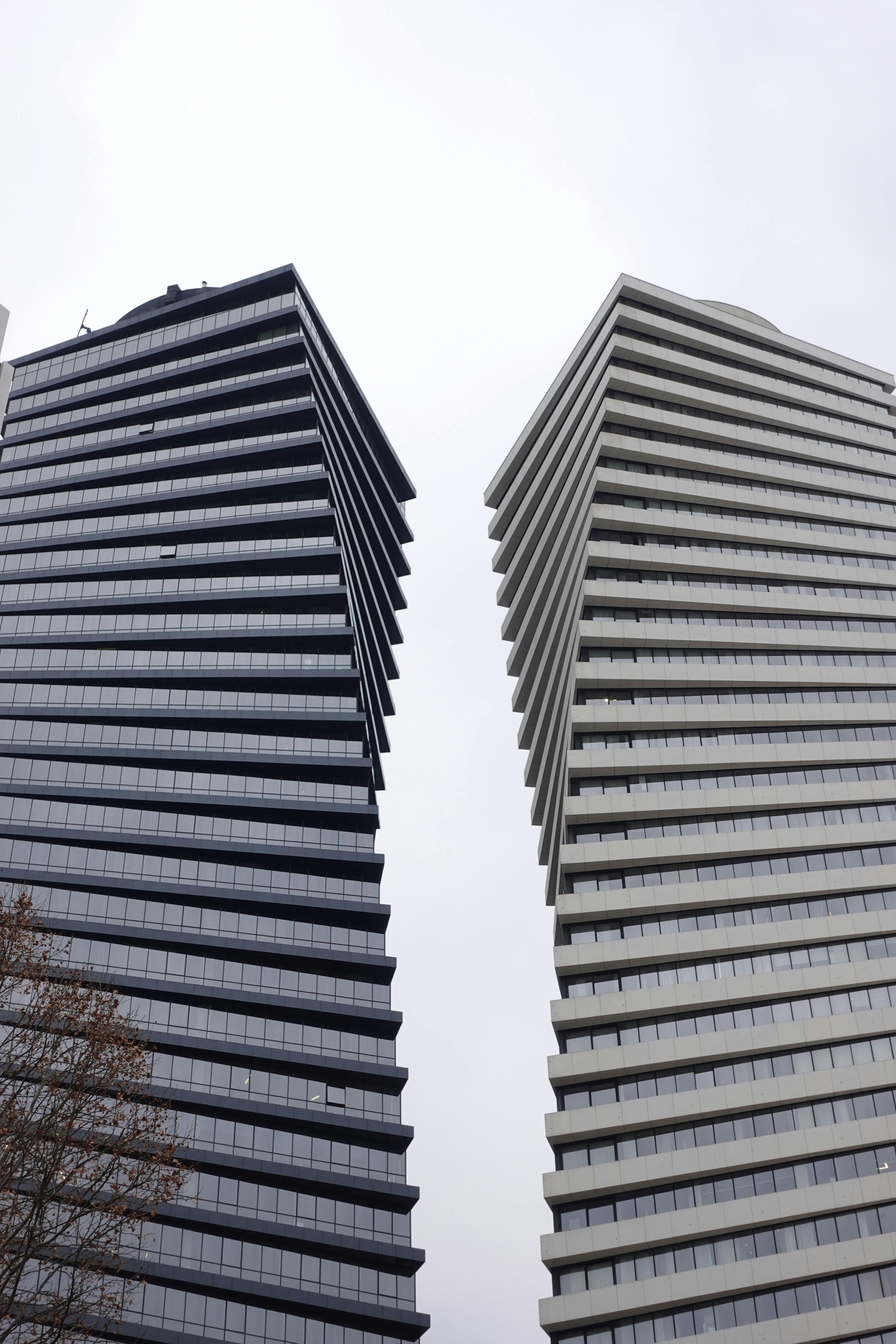 Modern Urban Architecture: Twin Skyscrapers · Free Stock Photo