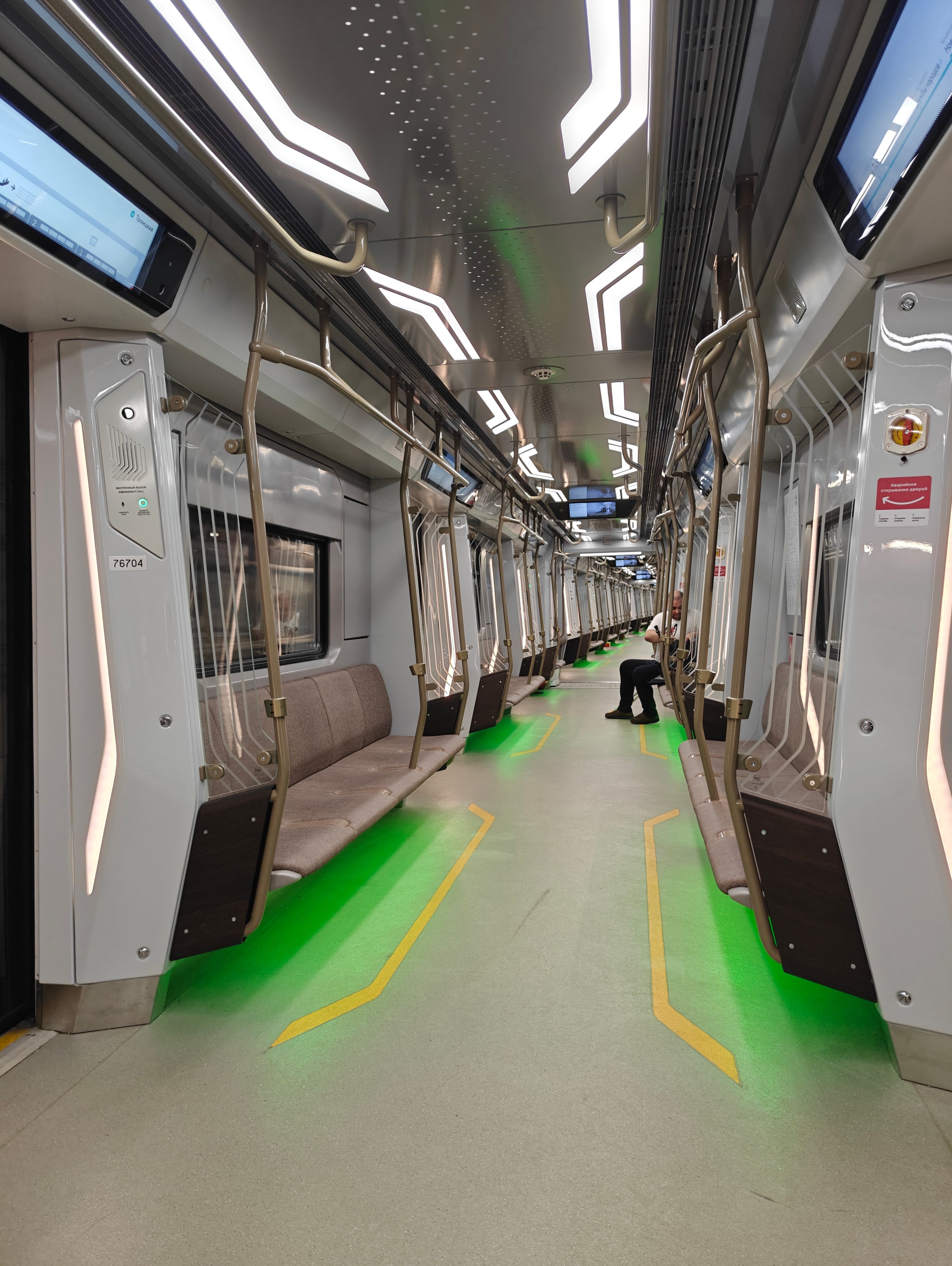 Modern Subway Interior with Green Lighting · Free Stock Photo