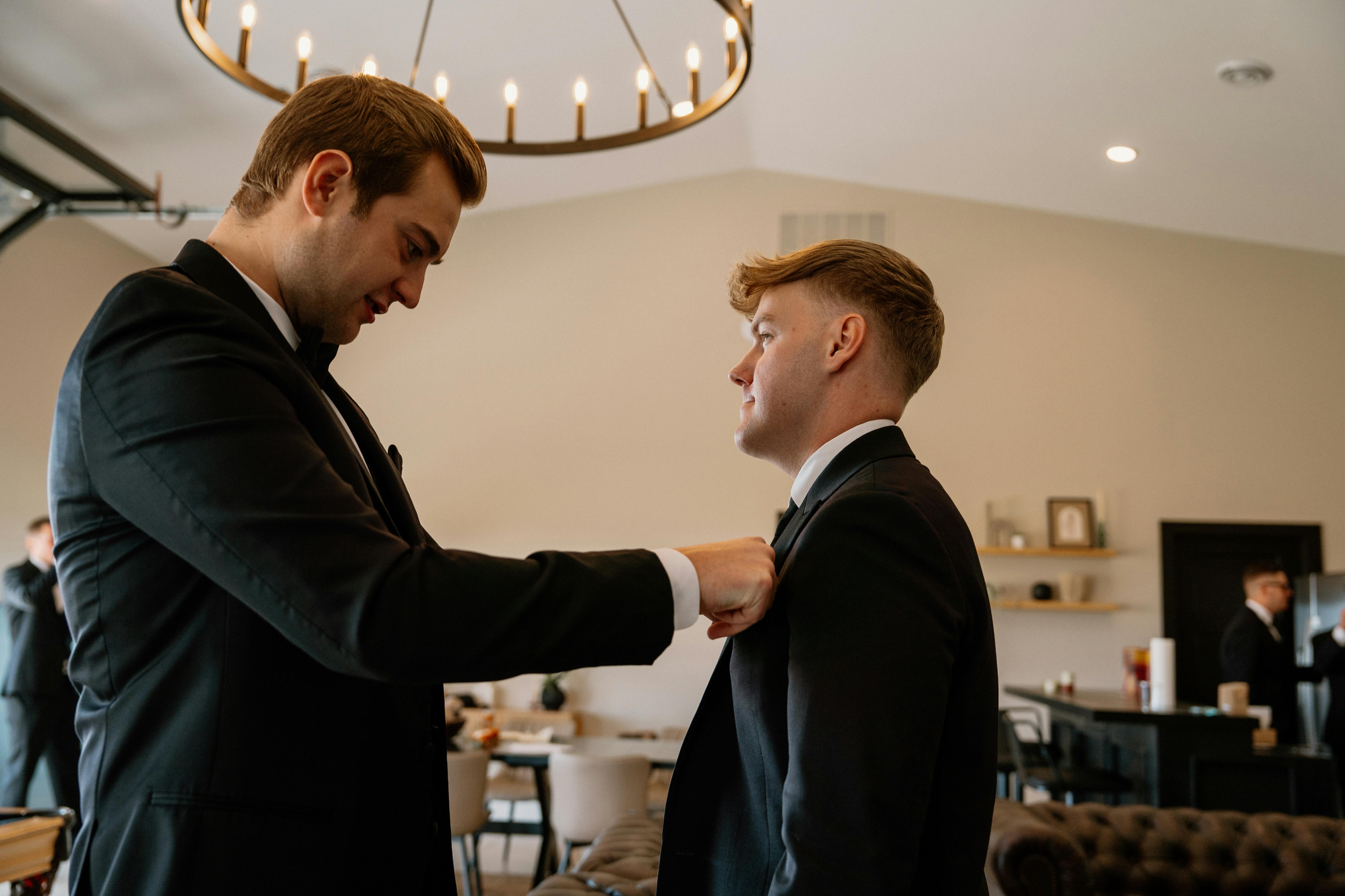 Groom and Best Man Getting Ready for Wedding · Free Stock Photo
