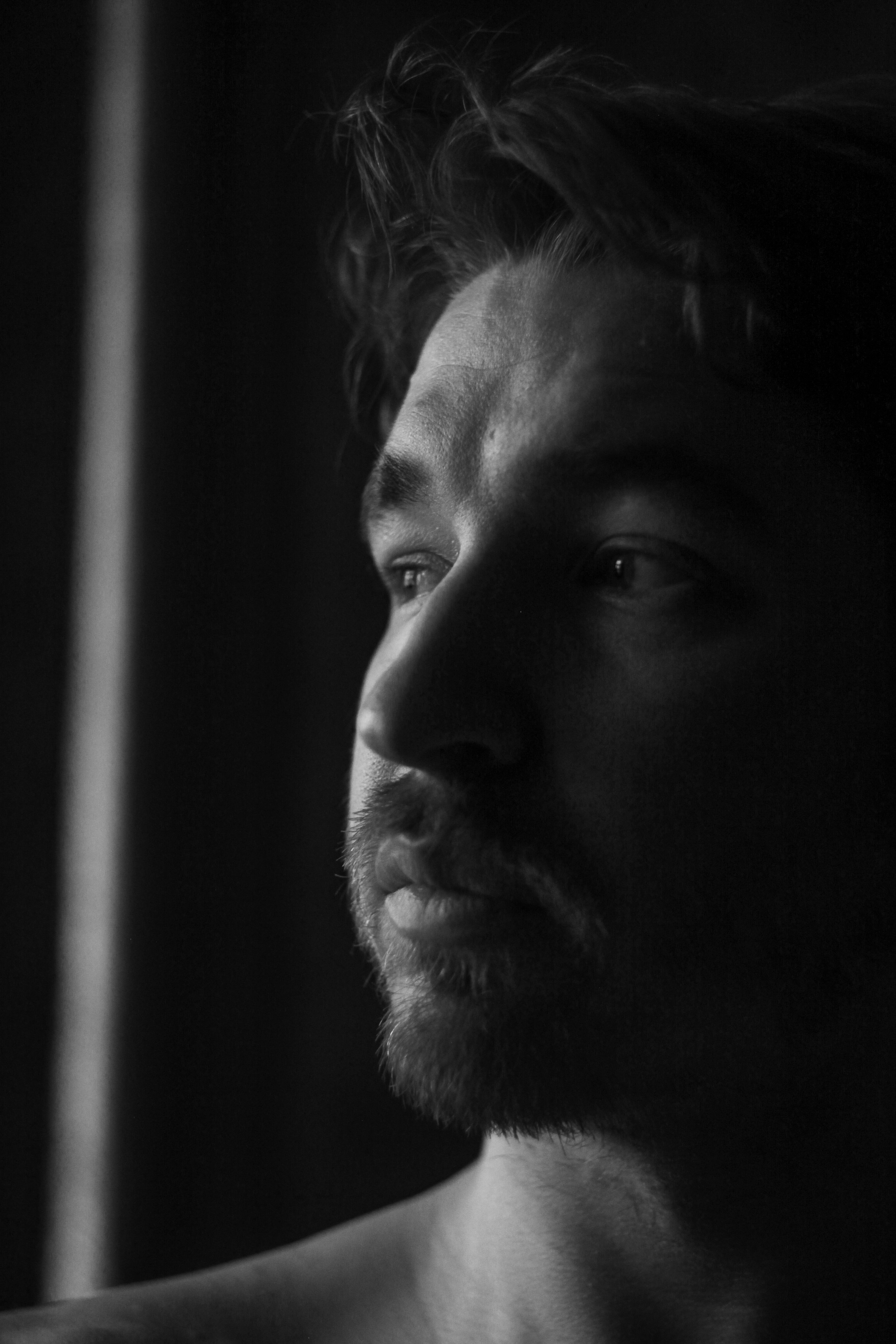 Expressive Black and White Portrait of a Man · Free Stock Photo