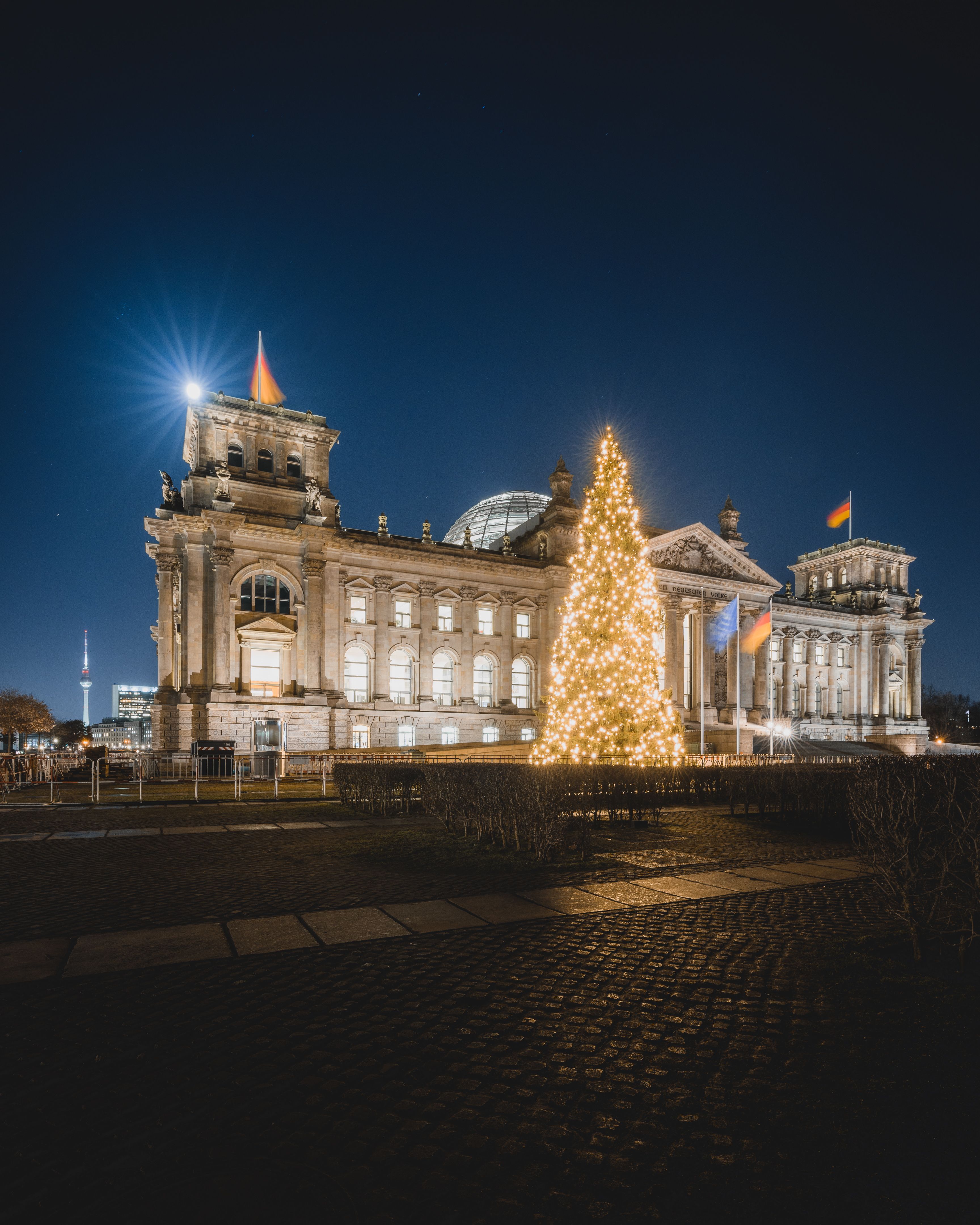 Reichstag Building At Night