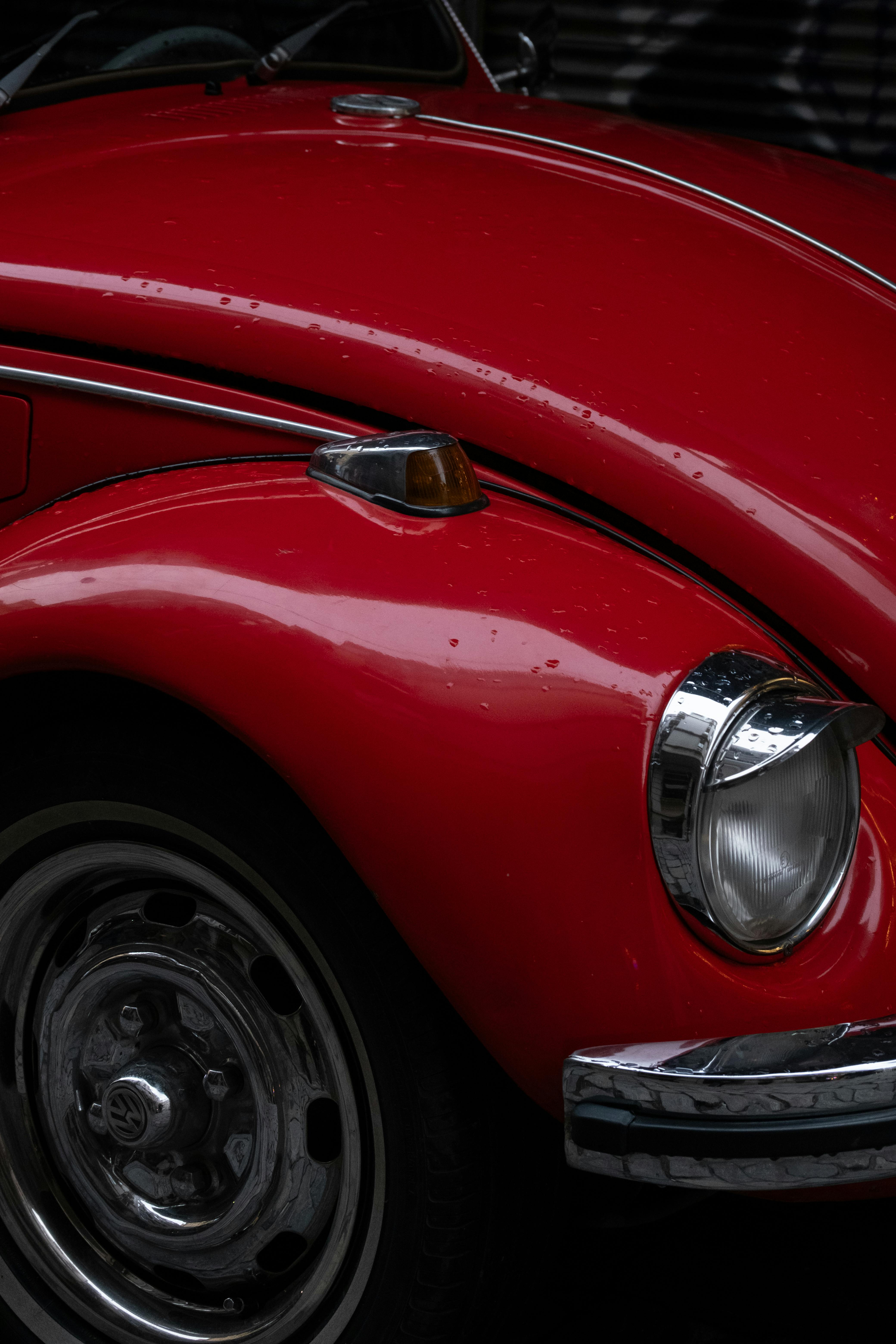 Close-Up of Classic Red Volkswagen Beetle · Free Stock Photo