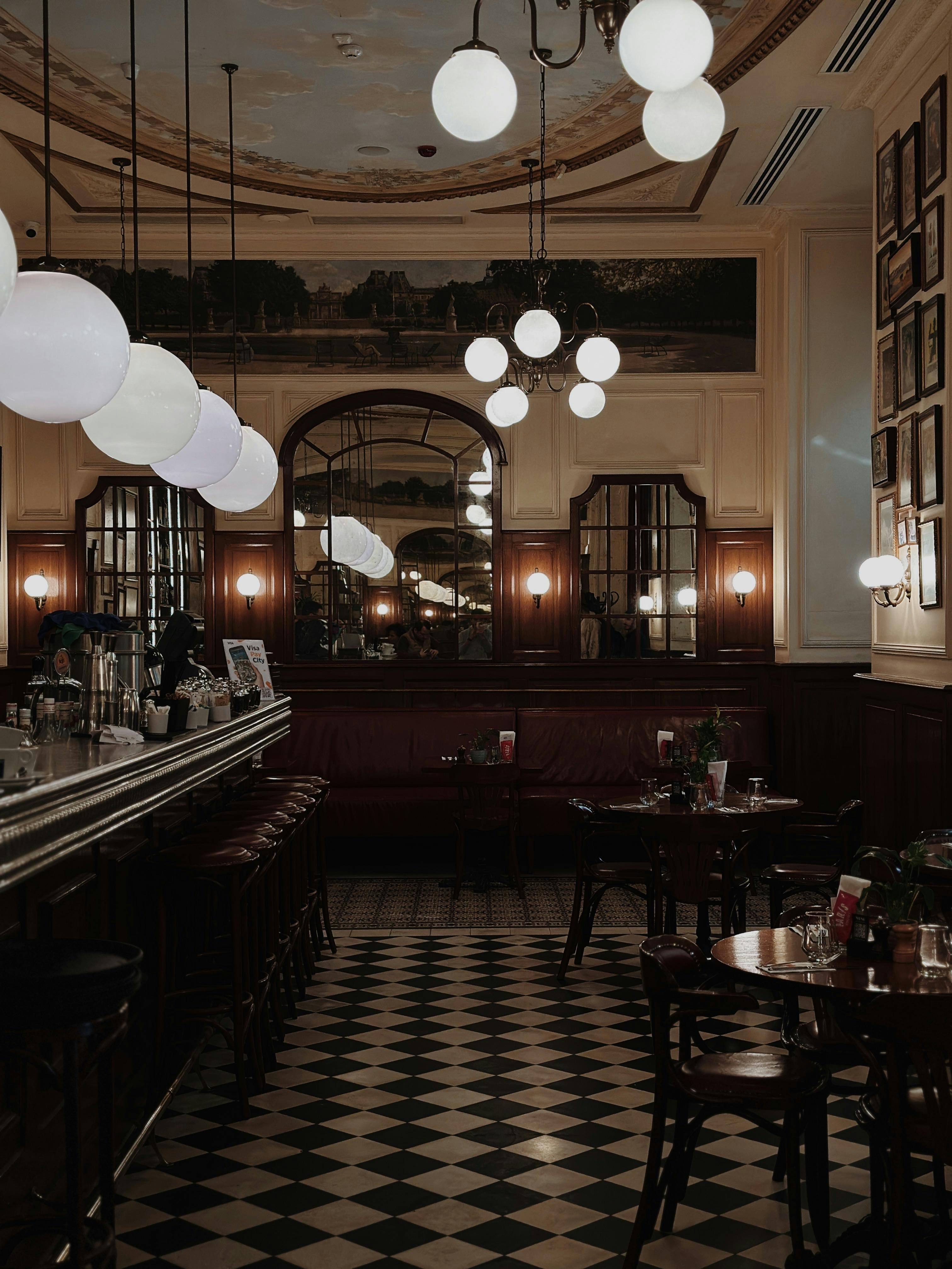Elegant Vintage Interior of a Classic Bar · Free Stock Photo