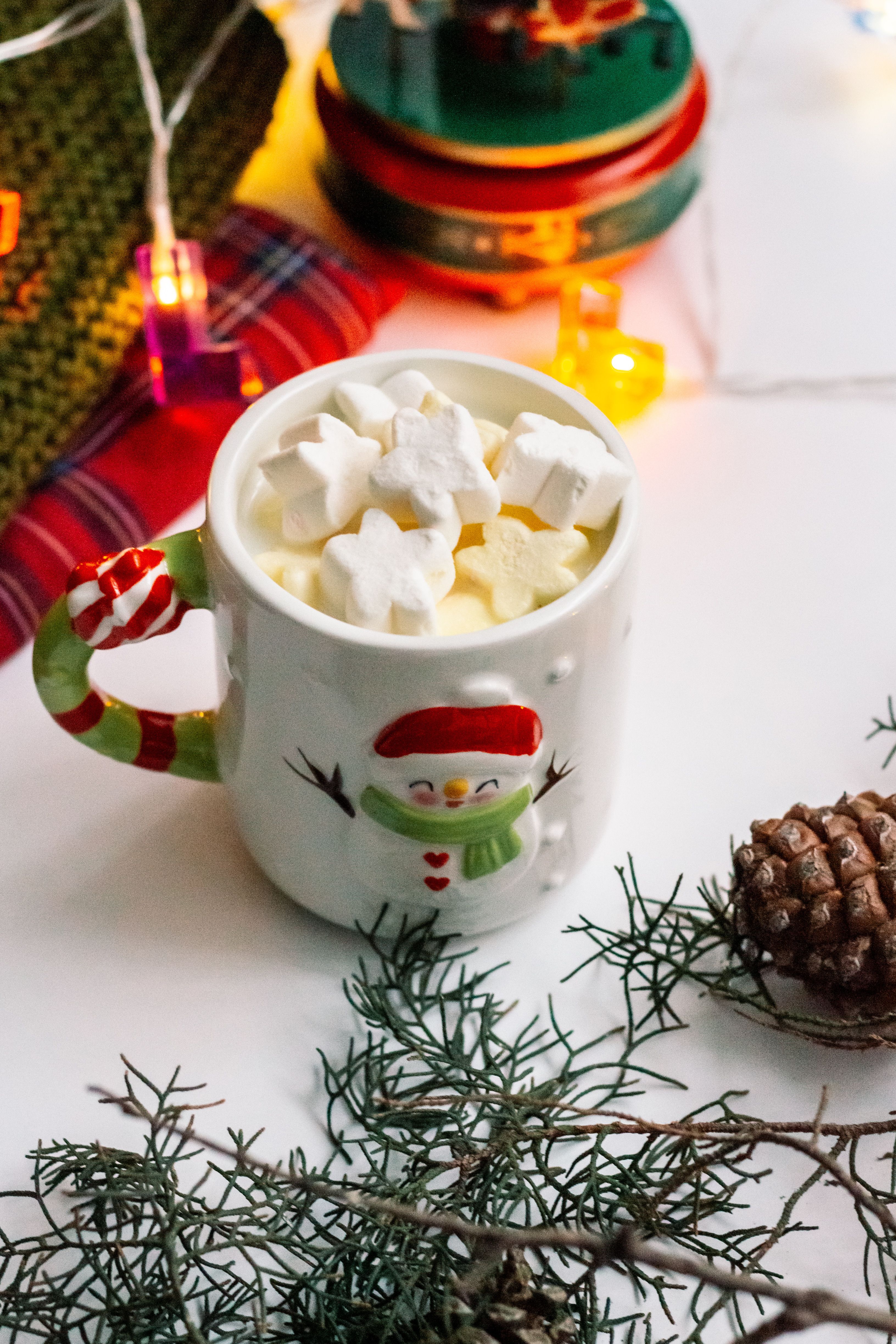 White Ceramic Mug With Marshmallows on the Wooden Surface · Free Stock ...