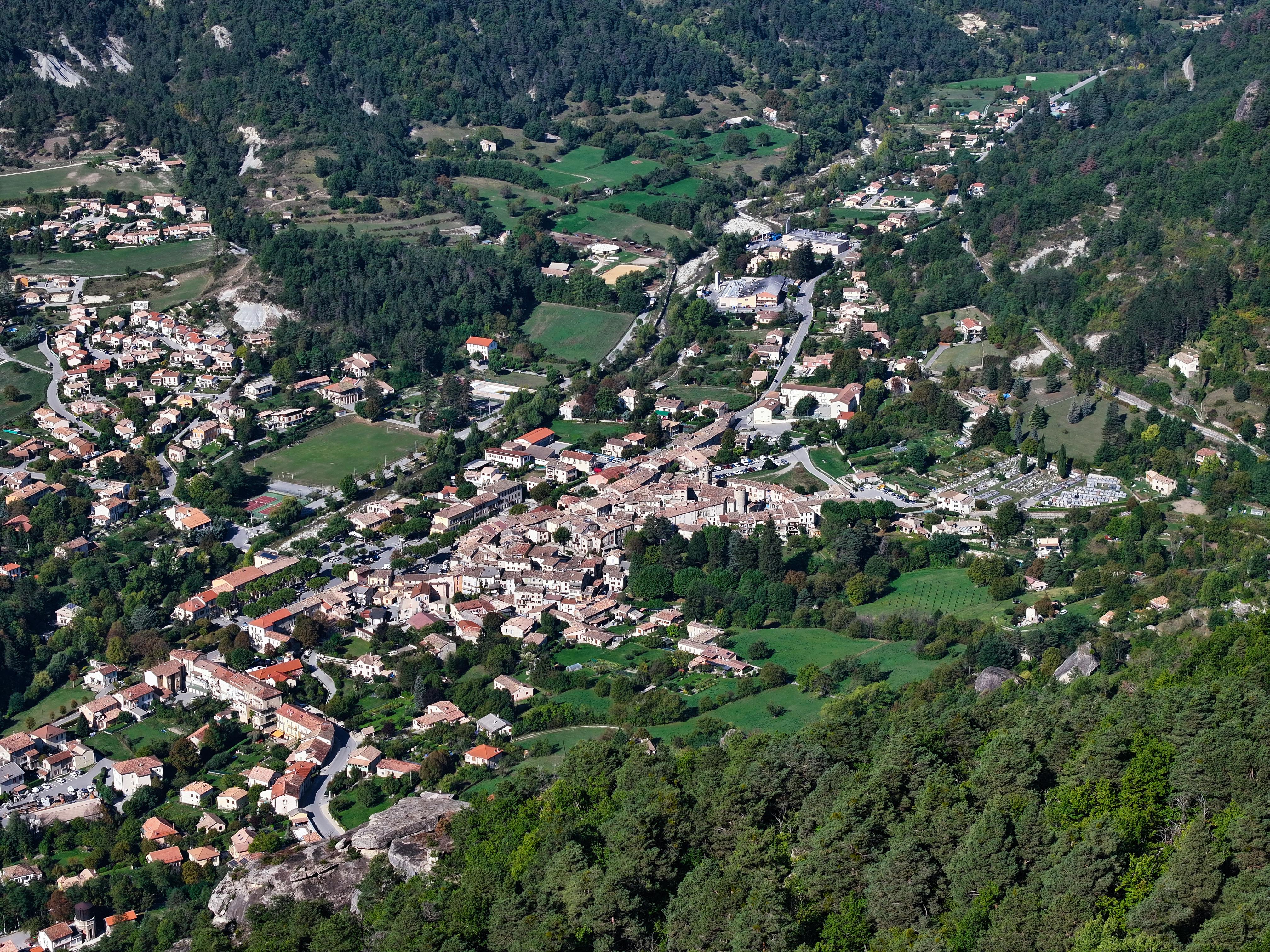 Aerial View of Annot Village in Provence · Free Stock Photo