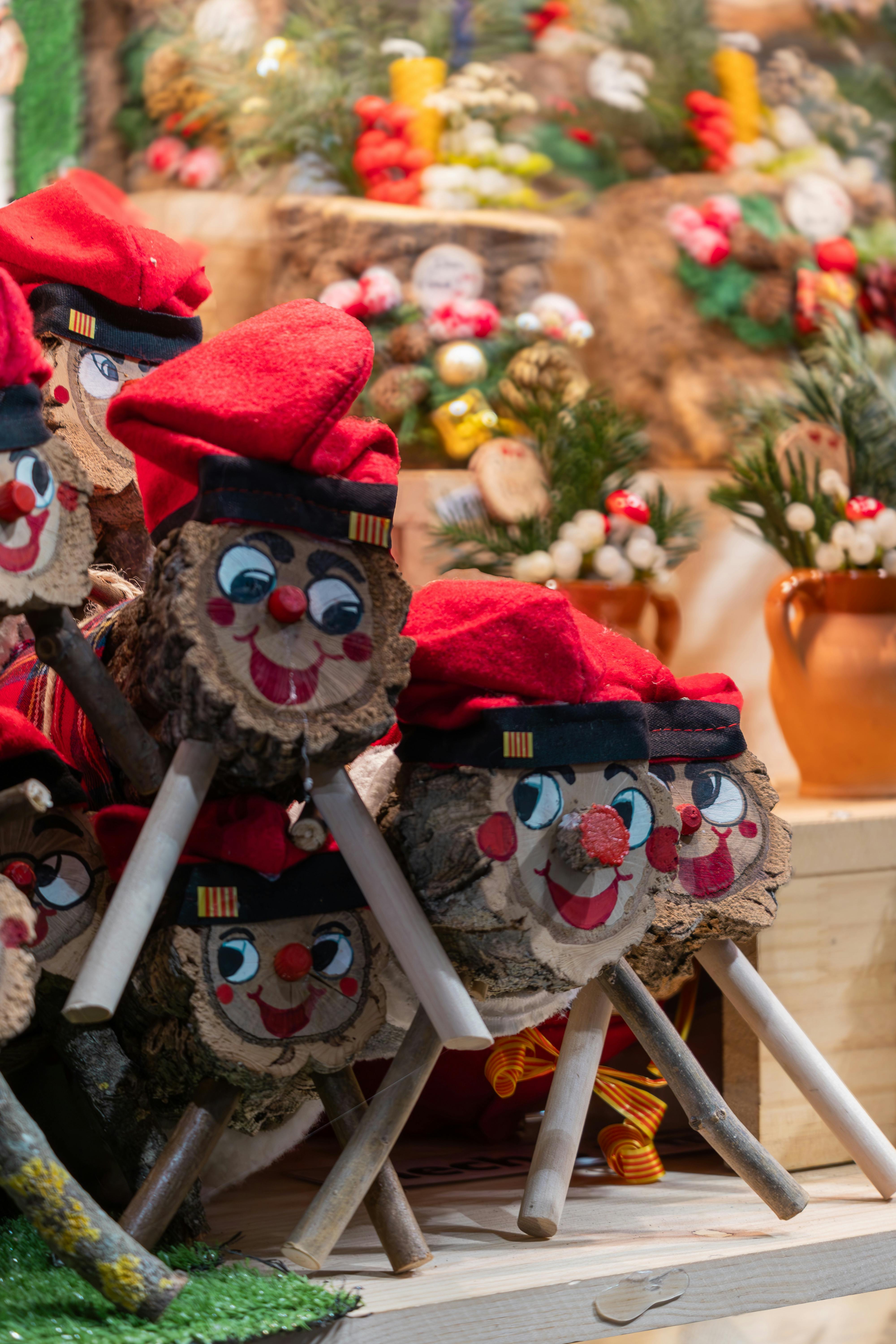 Festive Christmas Catalan Tió de Nadal Decorations · Free Stock Photo