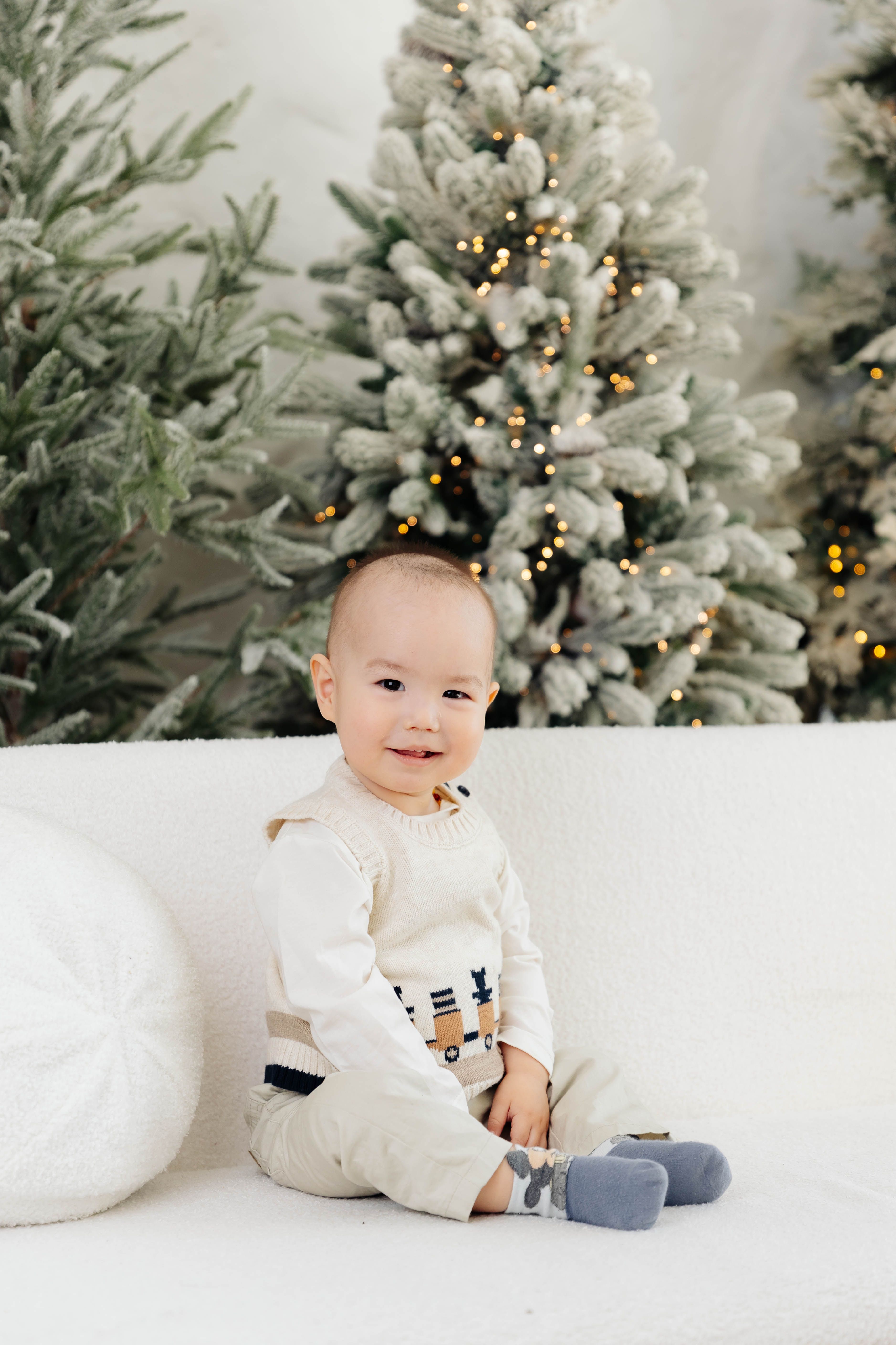Adorable Baby in Festive Winter Setting · Free Stock Photo