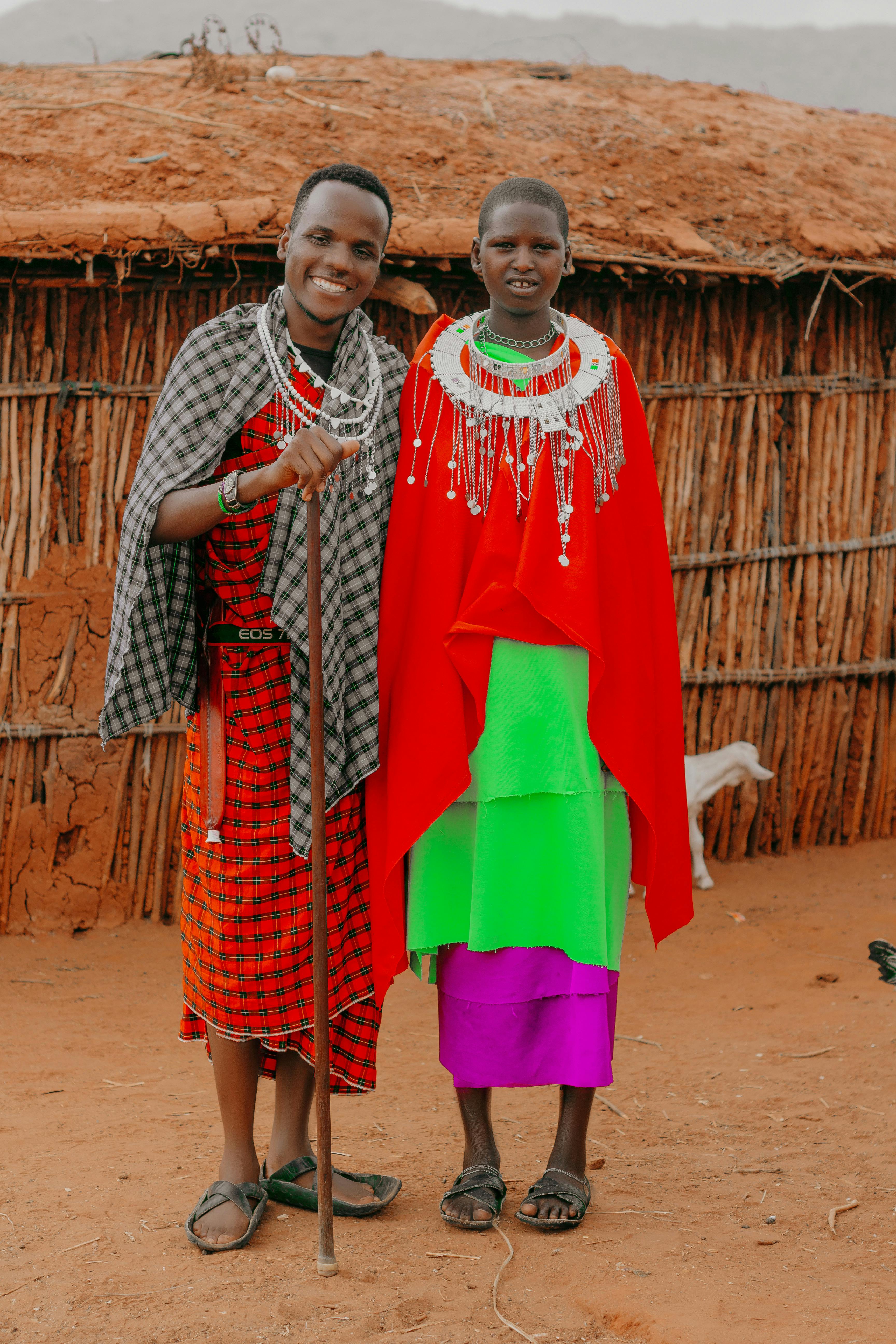 Traditional Maasai Attire with Rural Background · Free Stock Photo
