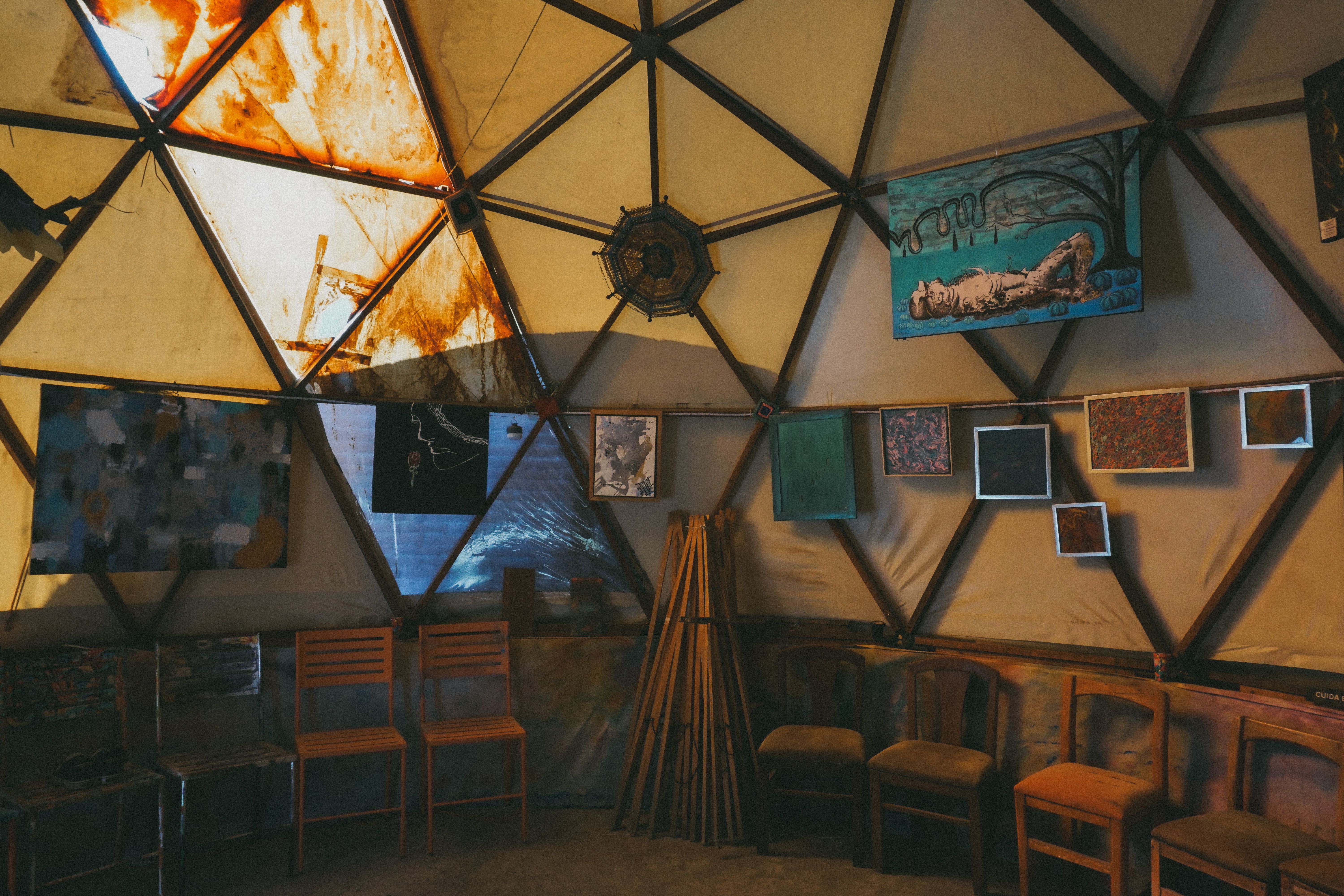 Artistic Dome Interior with Eclectic Artwork · Free Stock Photo