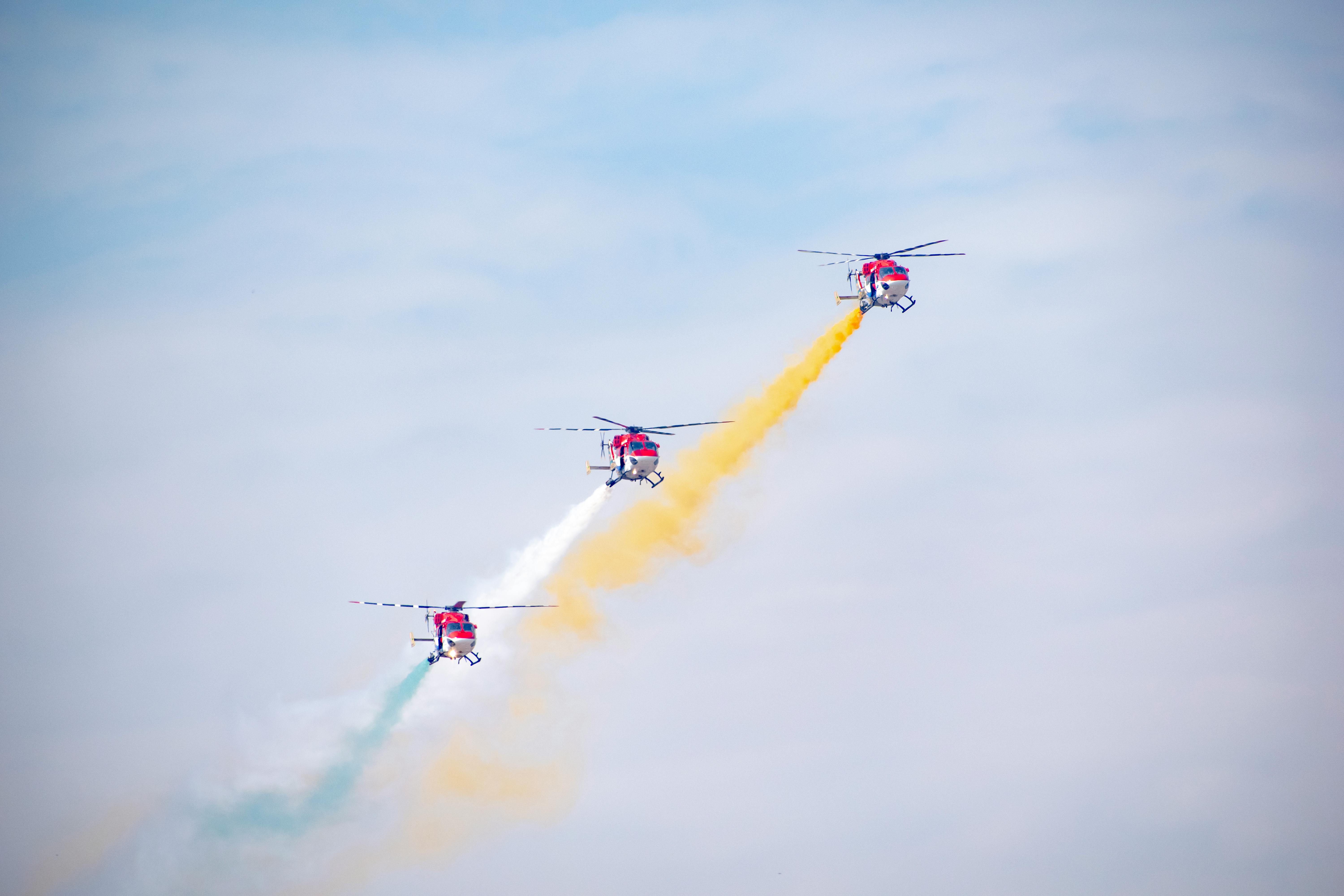 Indian Air Force Helicopter Display in New Delhi · Free Stock Photo