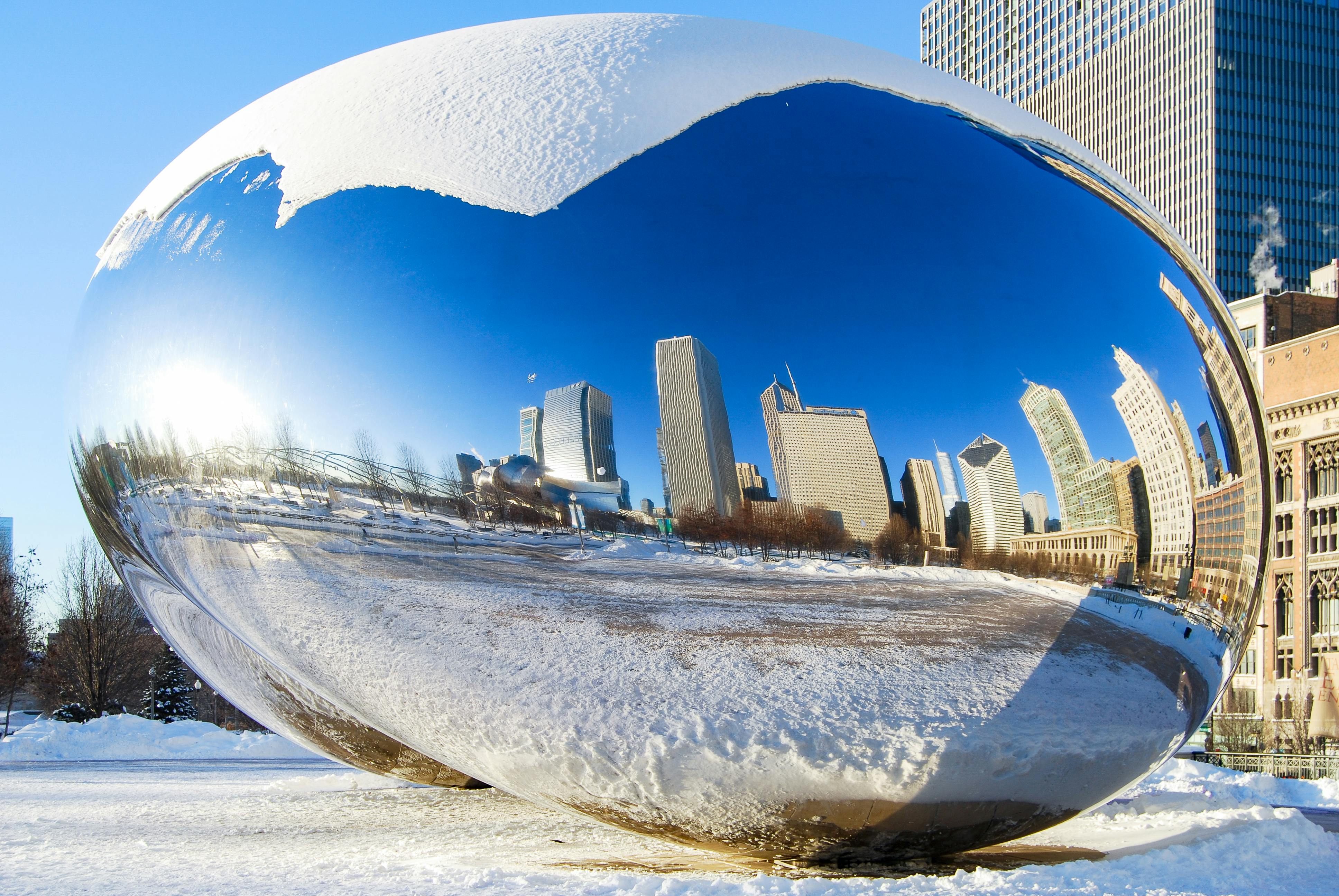 Cloud Gate Winter Reflection in Chicago · Free Stock Photo