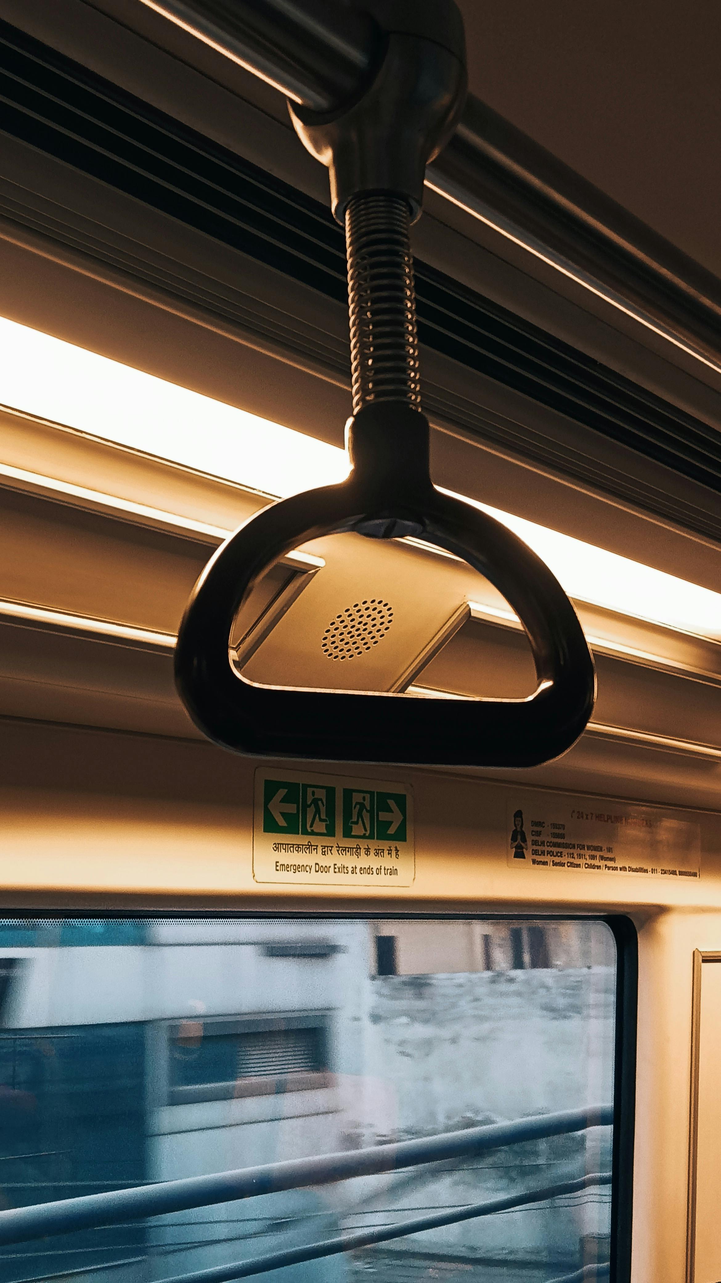 Interior of a Delhi Metro Train Handle · Free Stock Photo