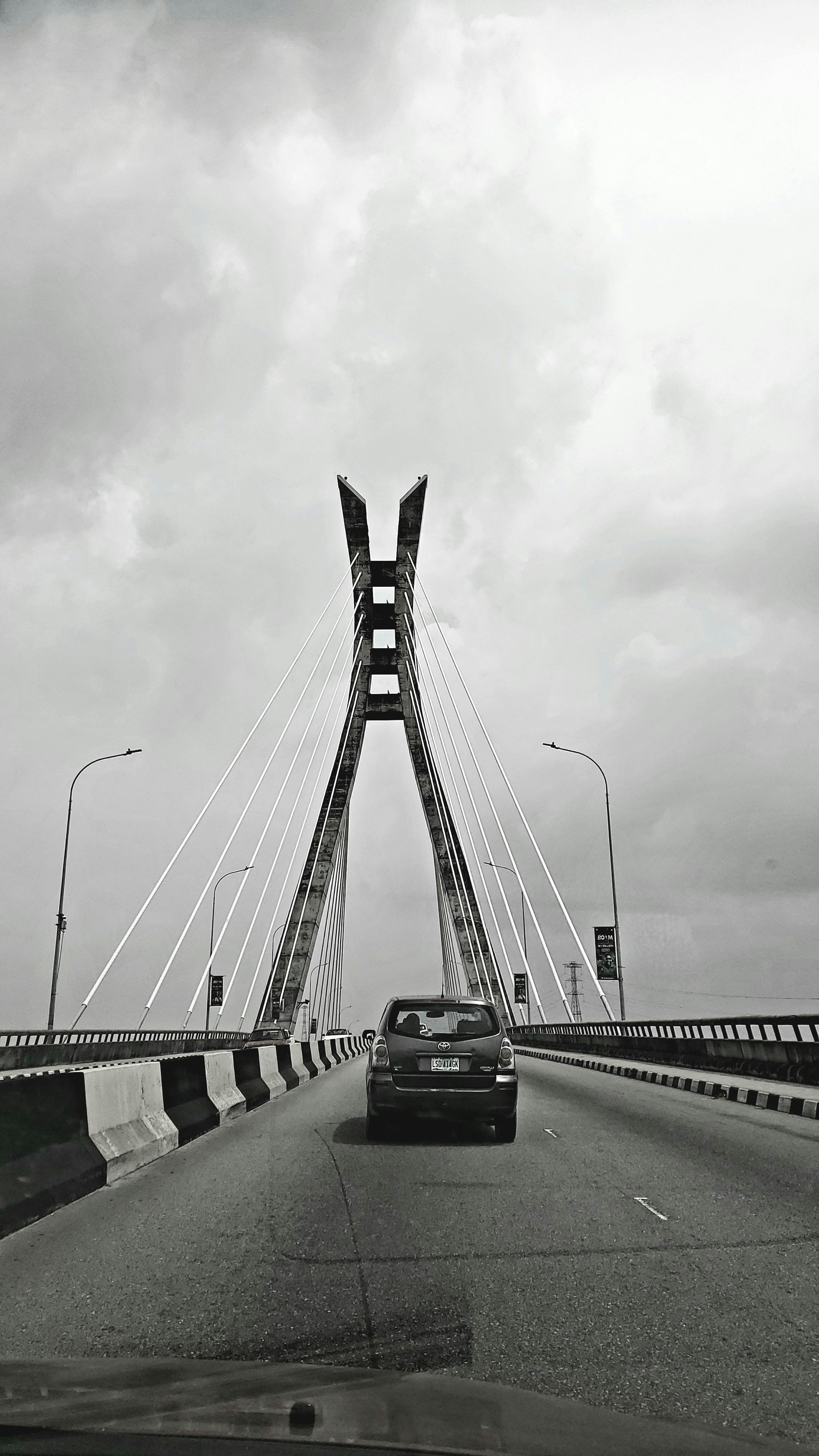 Eko Bridge in Lagos Nigeria Captured in Black and White · Free Stock Photo