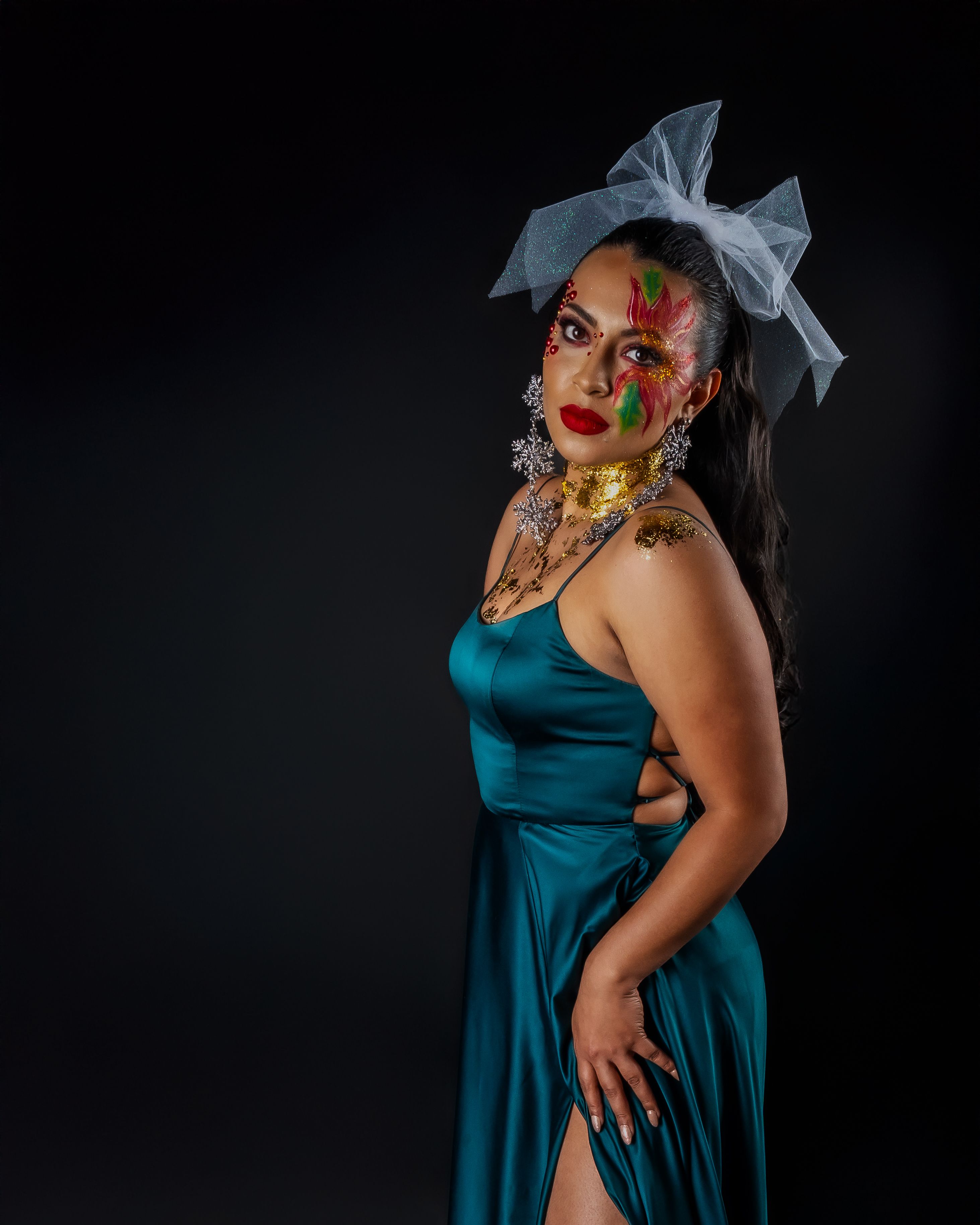 Vibrant Artistic Portrait of Woman in Blue Dress · Free Stock Photo