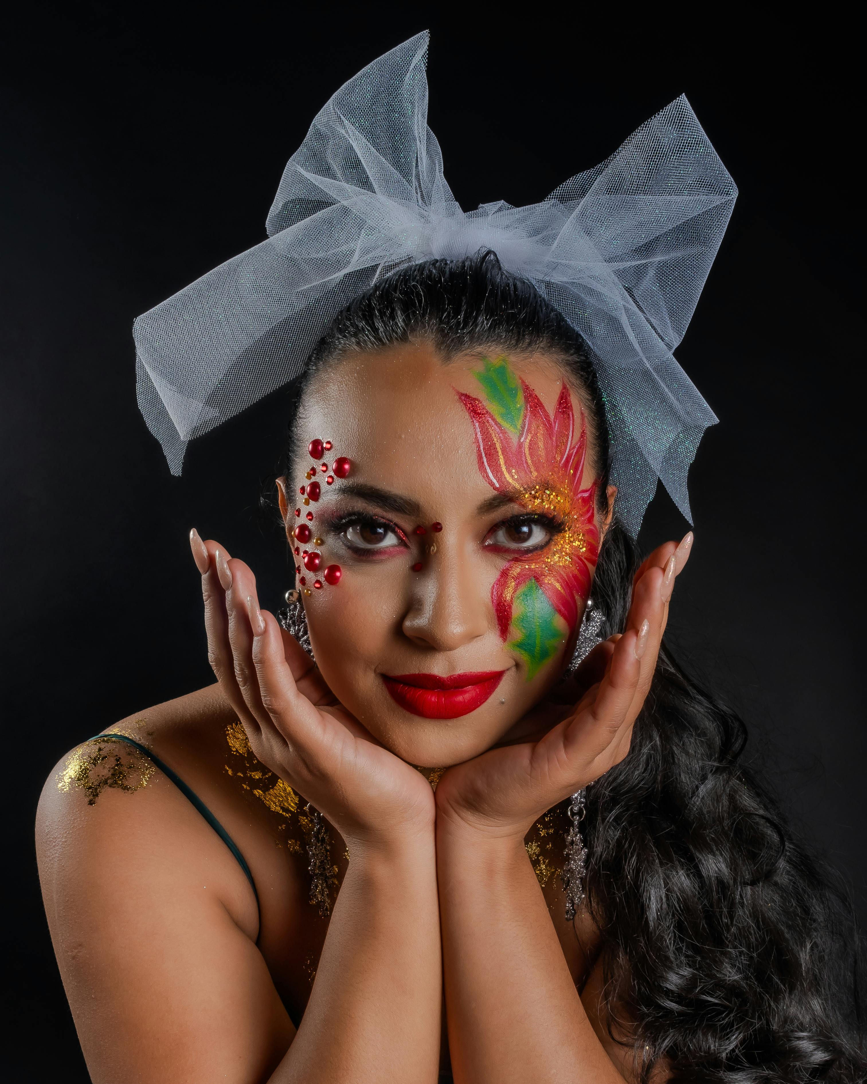Colorful Face Paint and Accessories Portrait · Free Stock Photo