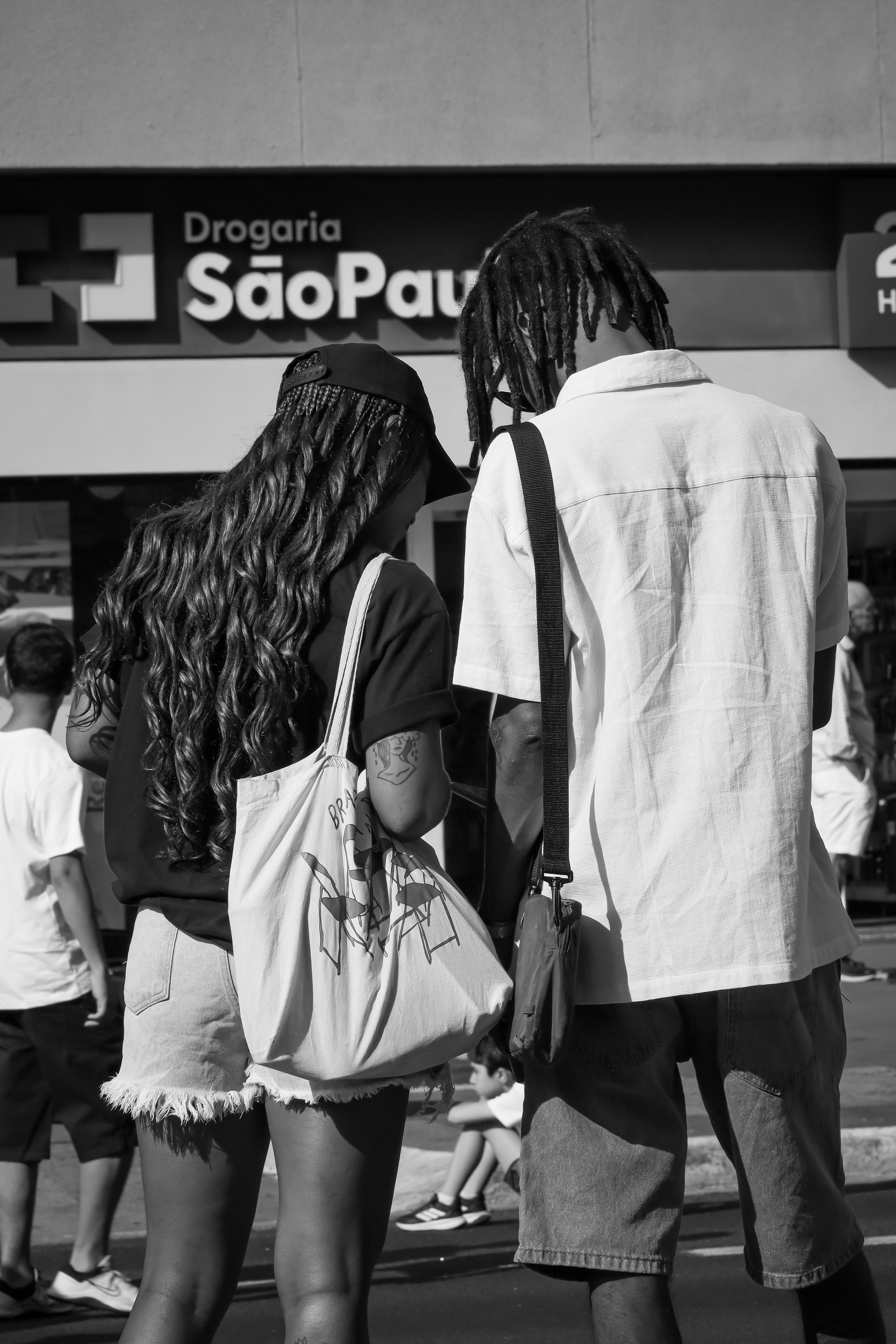 Street Scene Outside Sao Paulo Pharmacy · Free Stock Photo