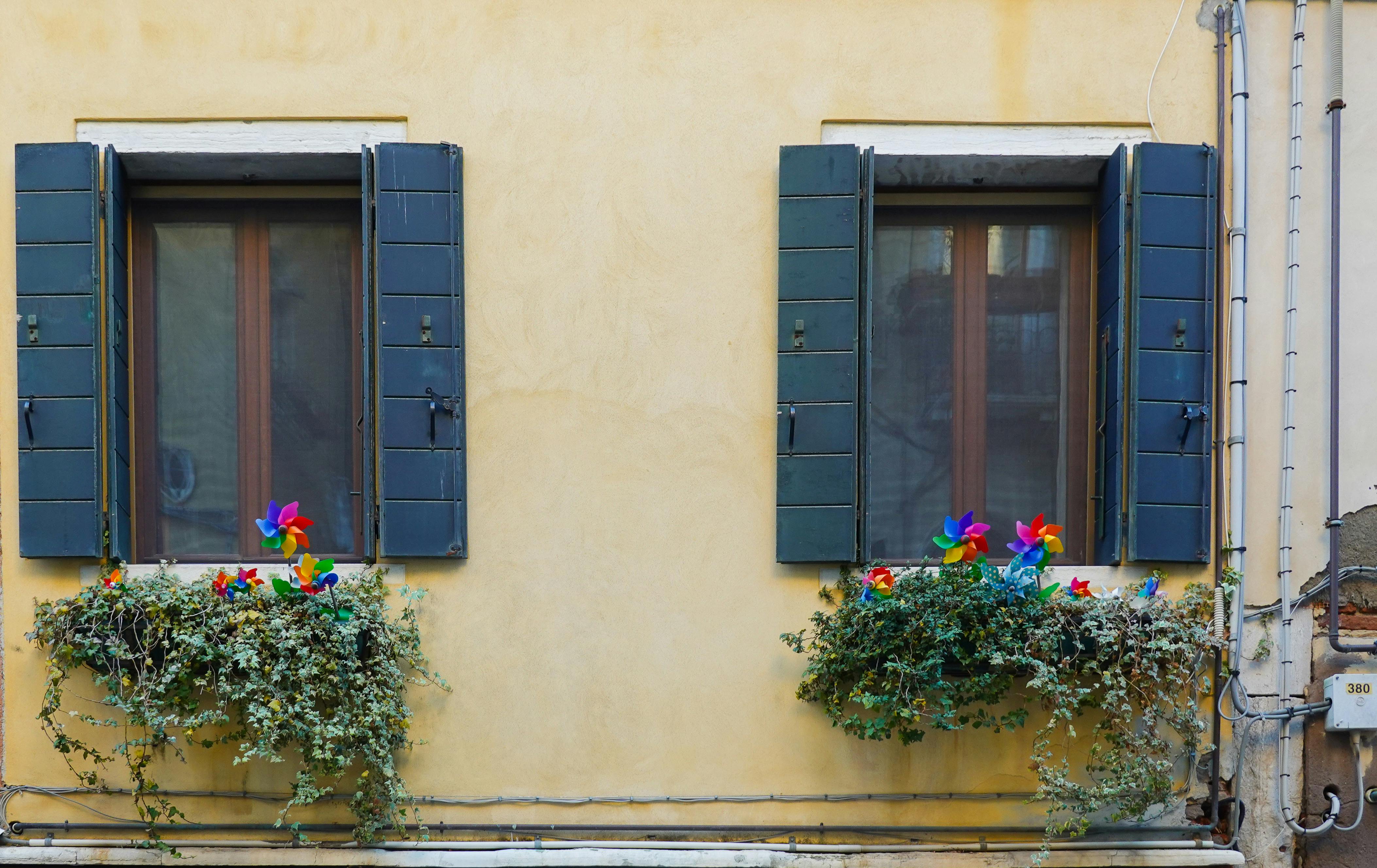 Charming Italian Windows with Colorful Shutters · Free Stock Photo