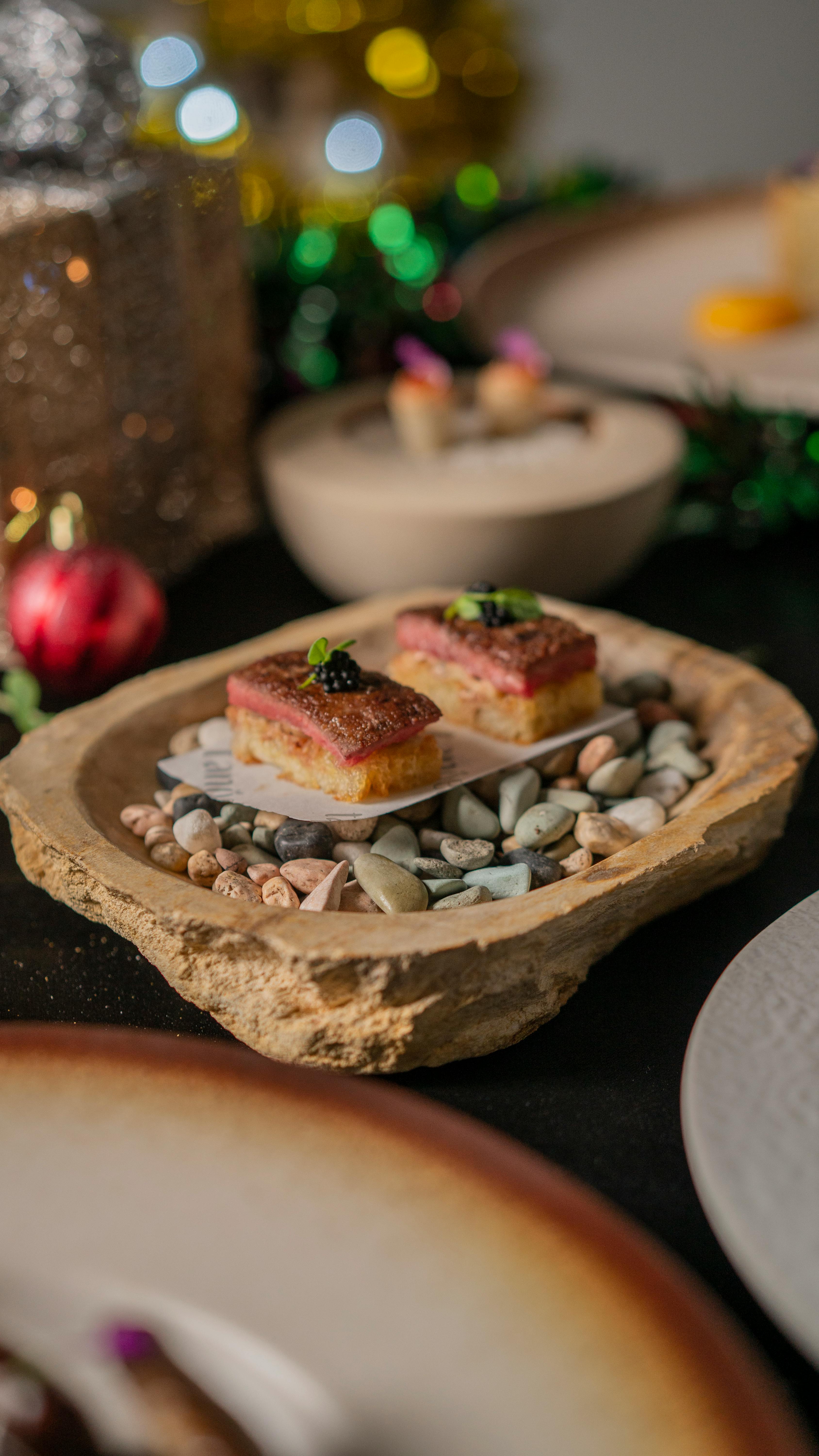 Festive Snack Presentation with Holiday Decor · Free Stock Photo