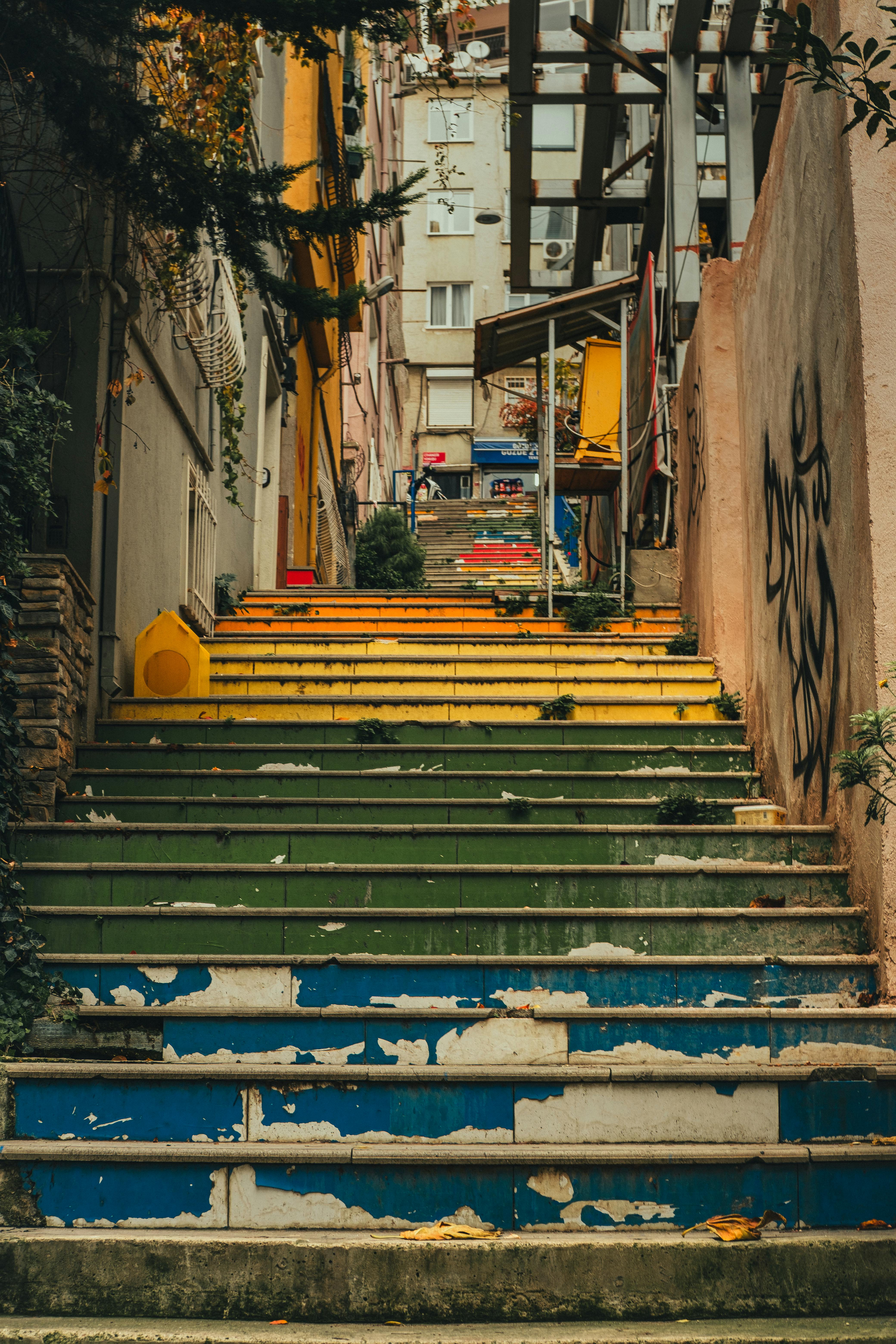 Colorful Stairs in Istanbul's Urban Landscape · Free Stock Photo