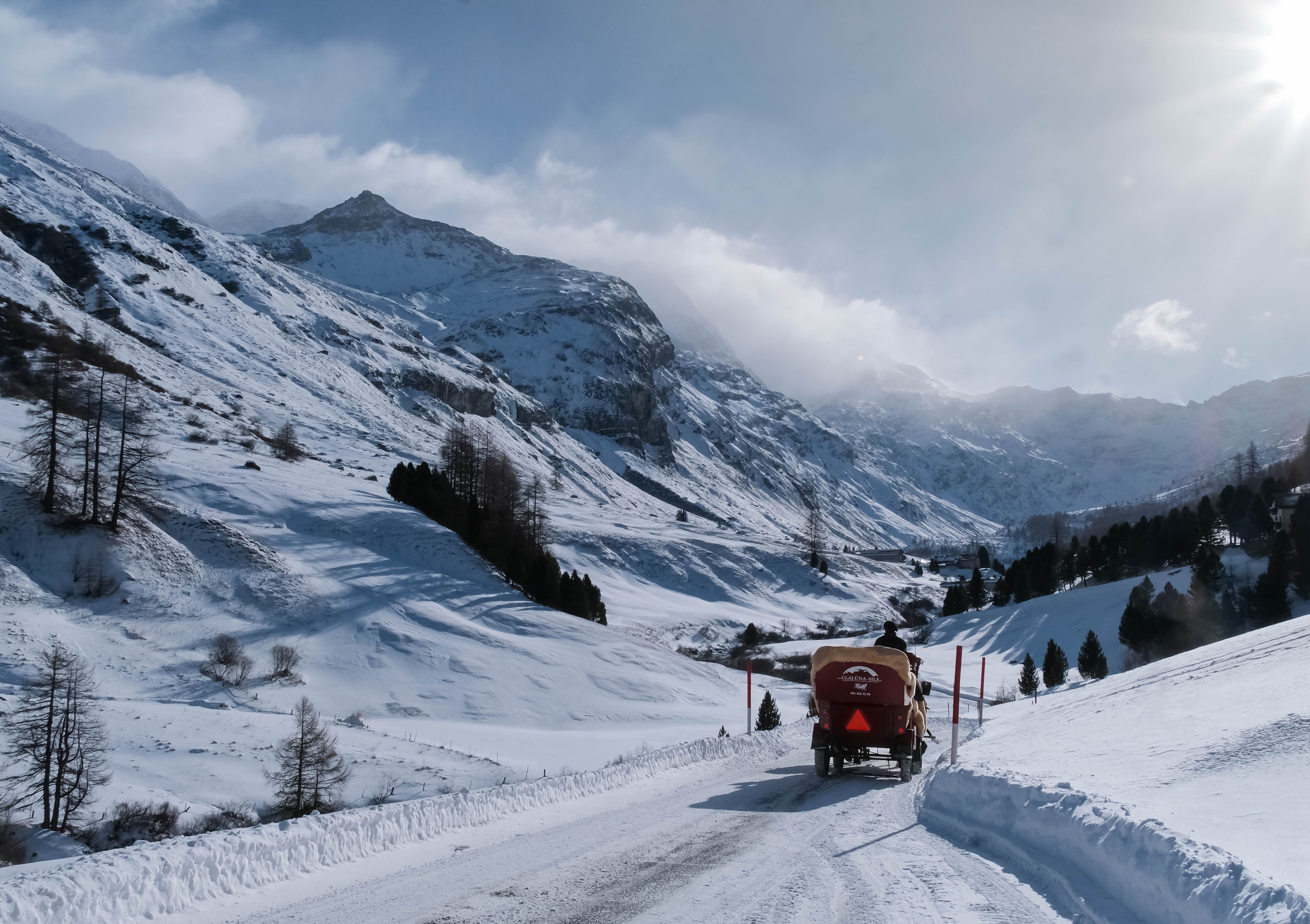 Winter Landscape in Sils im Engadin with Snow-Covered Mountains · Free ...