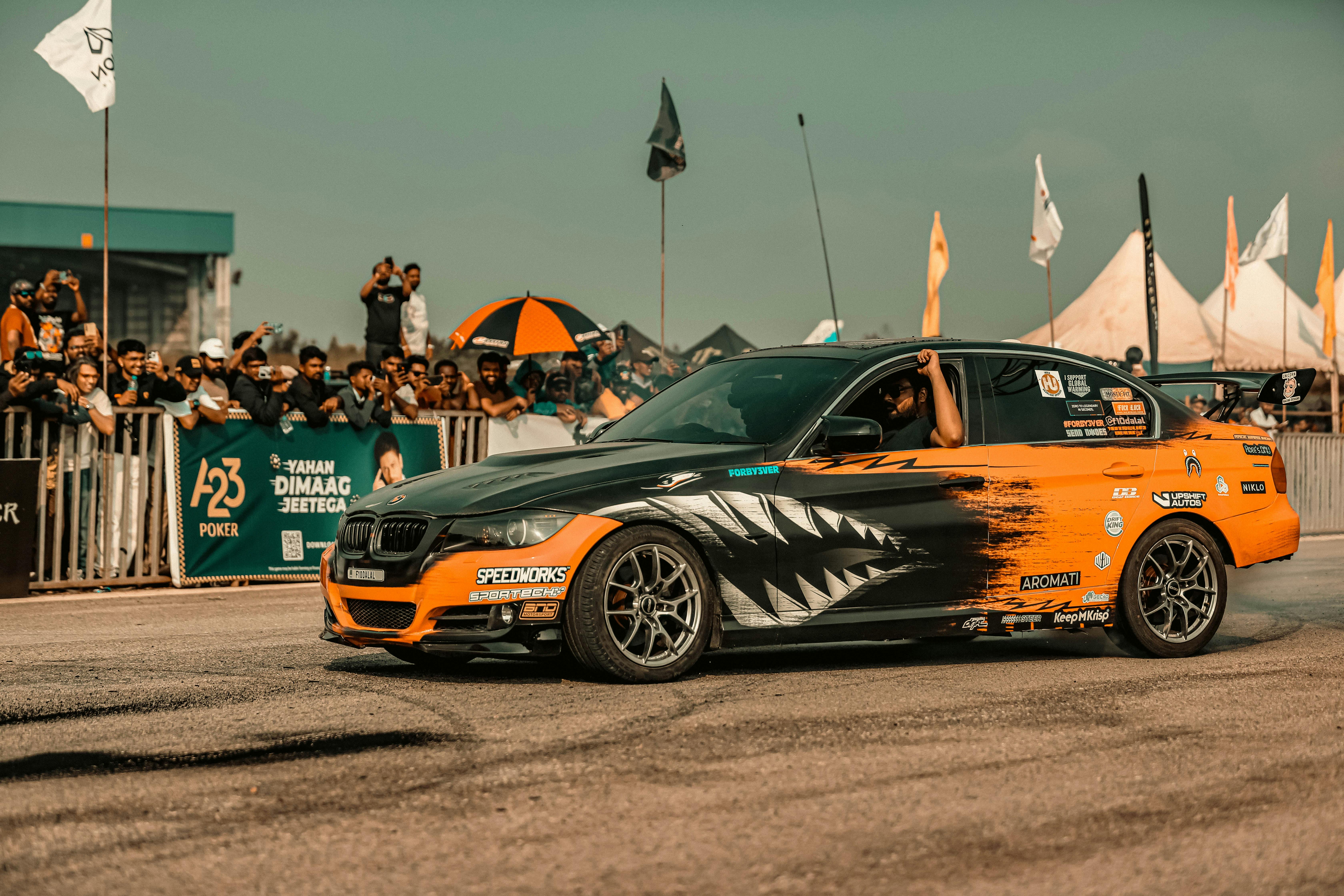 Exciting Car Race Event with Customized Vehicle · Free Stock Photo