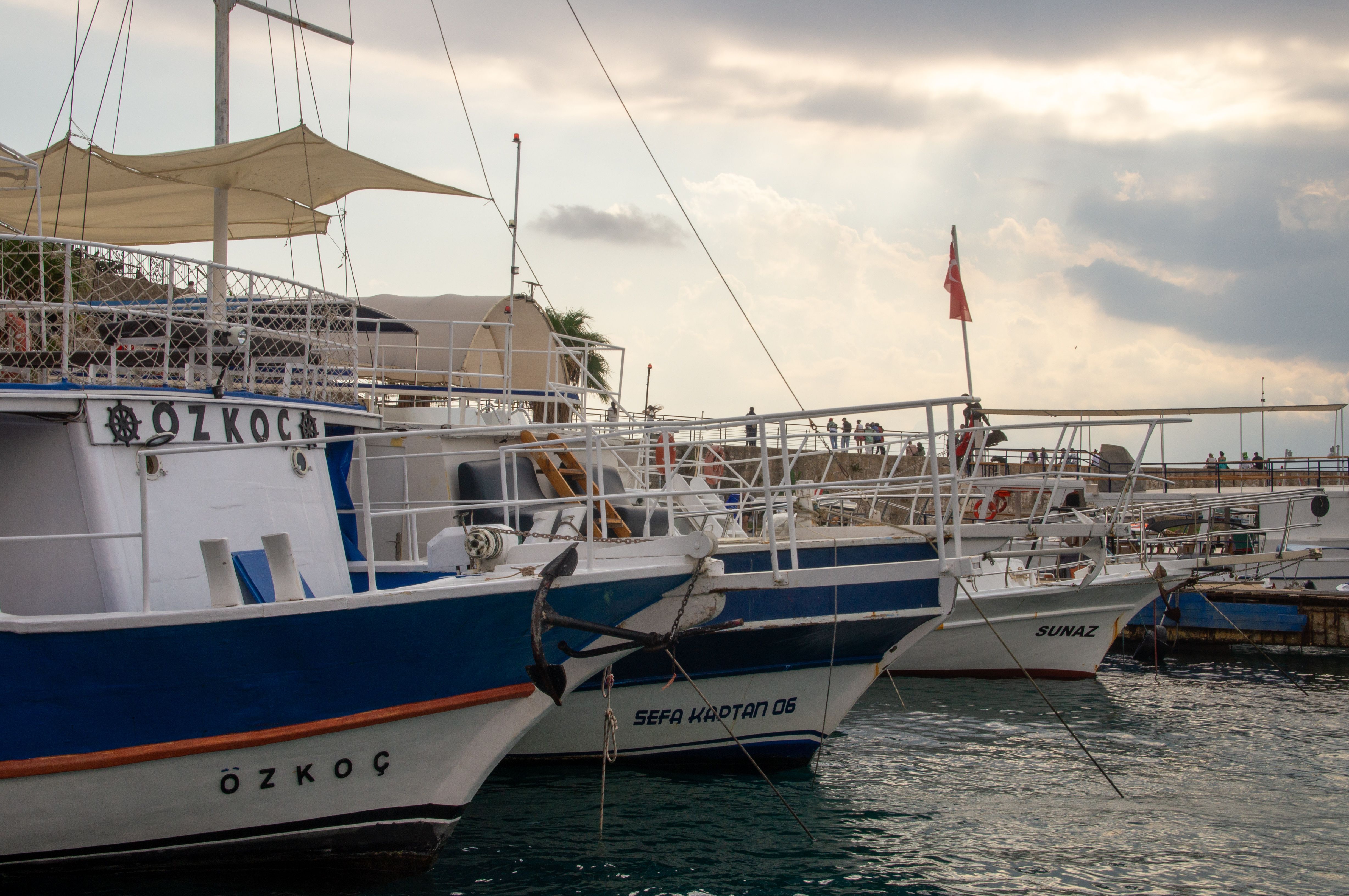 Scenic Harbor with Fishing Boats at Sunset · Free Stock Photo