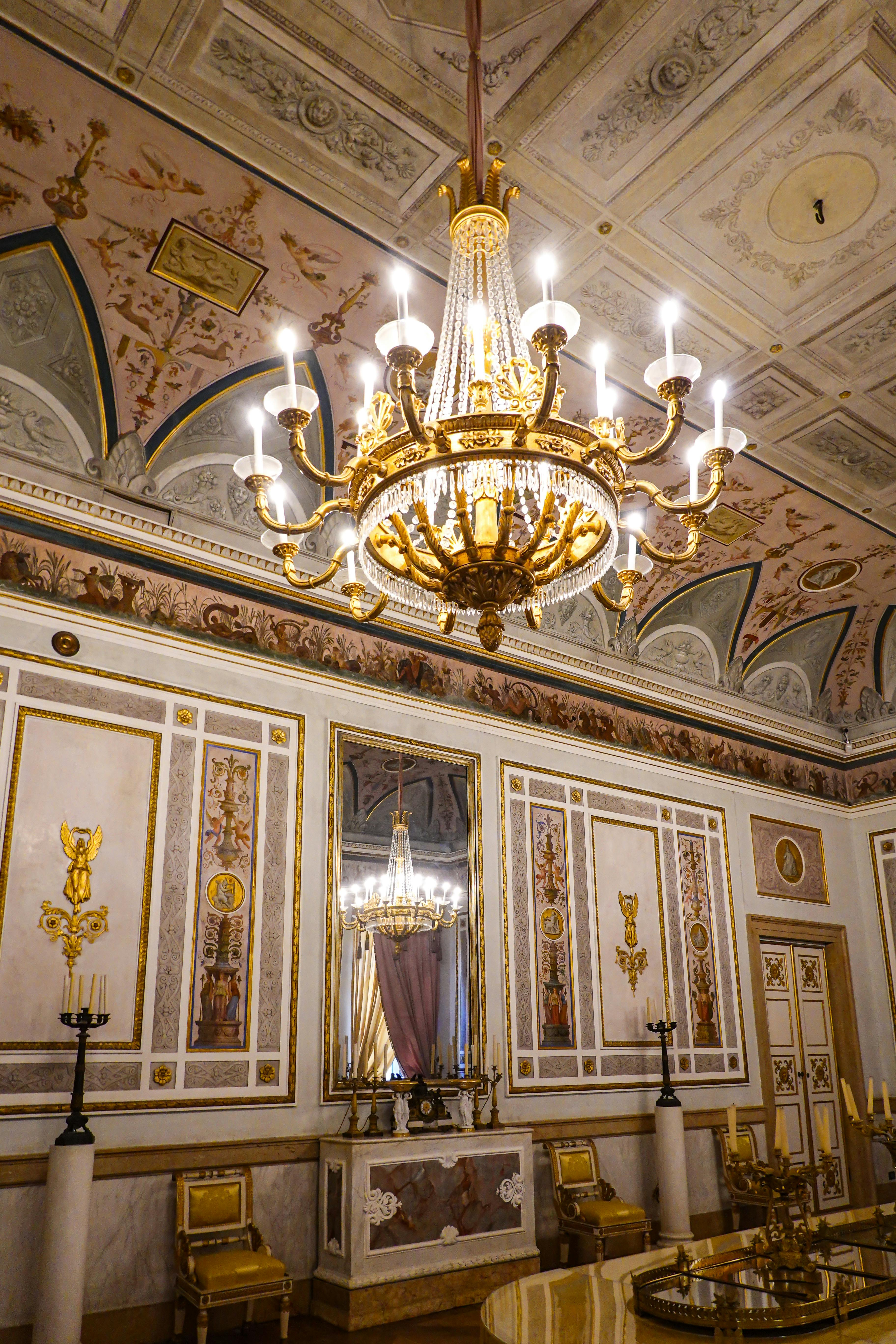Luxurious Royal Palace Interior with Chandelier · Free Stock Photo