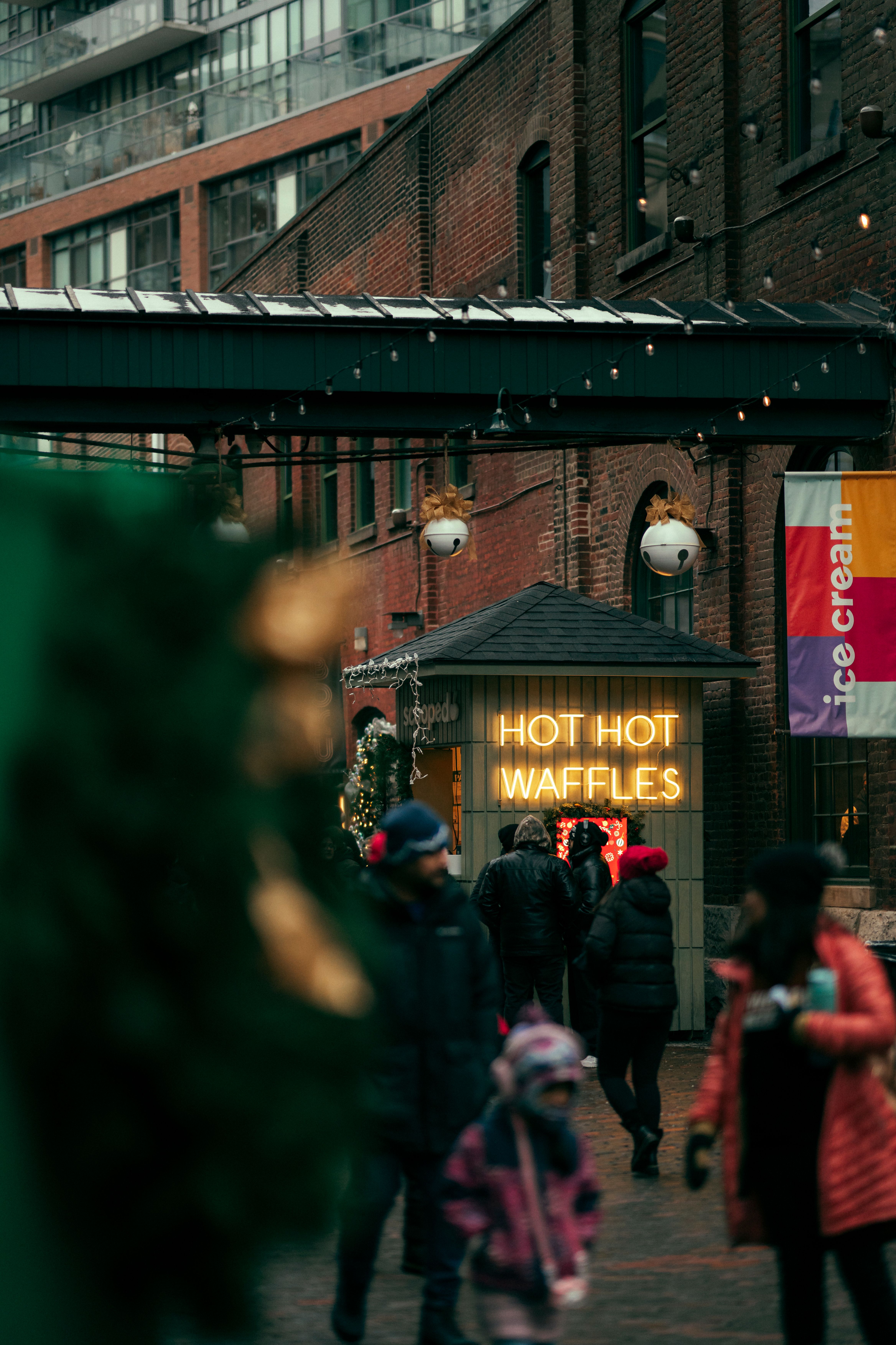 Winter Street Scene at Toronto Distillery District · Free Stock Photo
