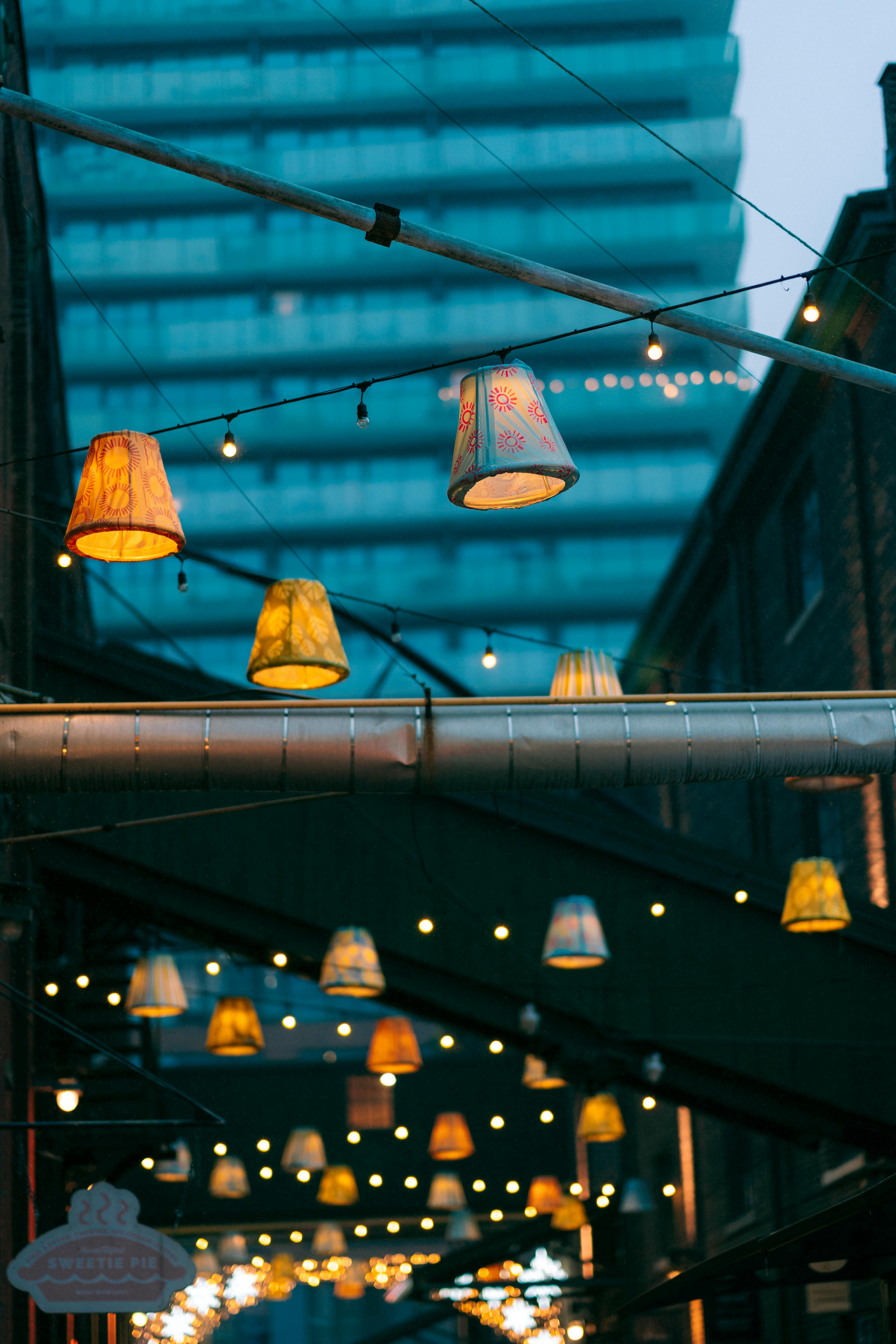 Festive Street Lights in Toronto Evening Scene · Free Stock Photo