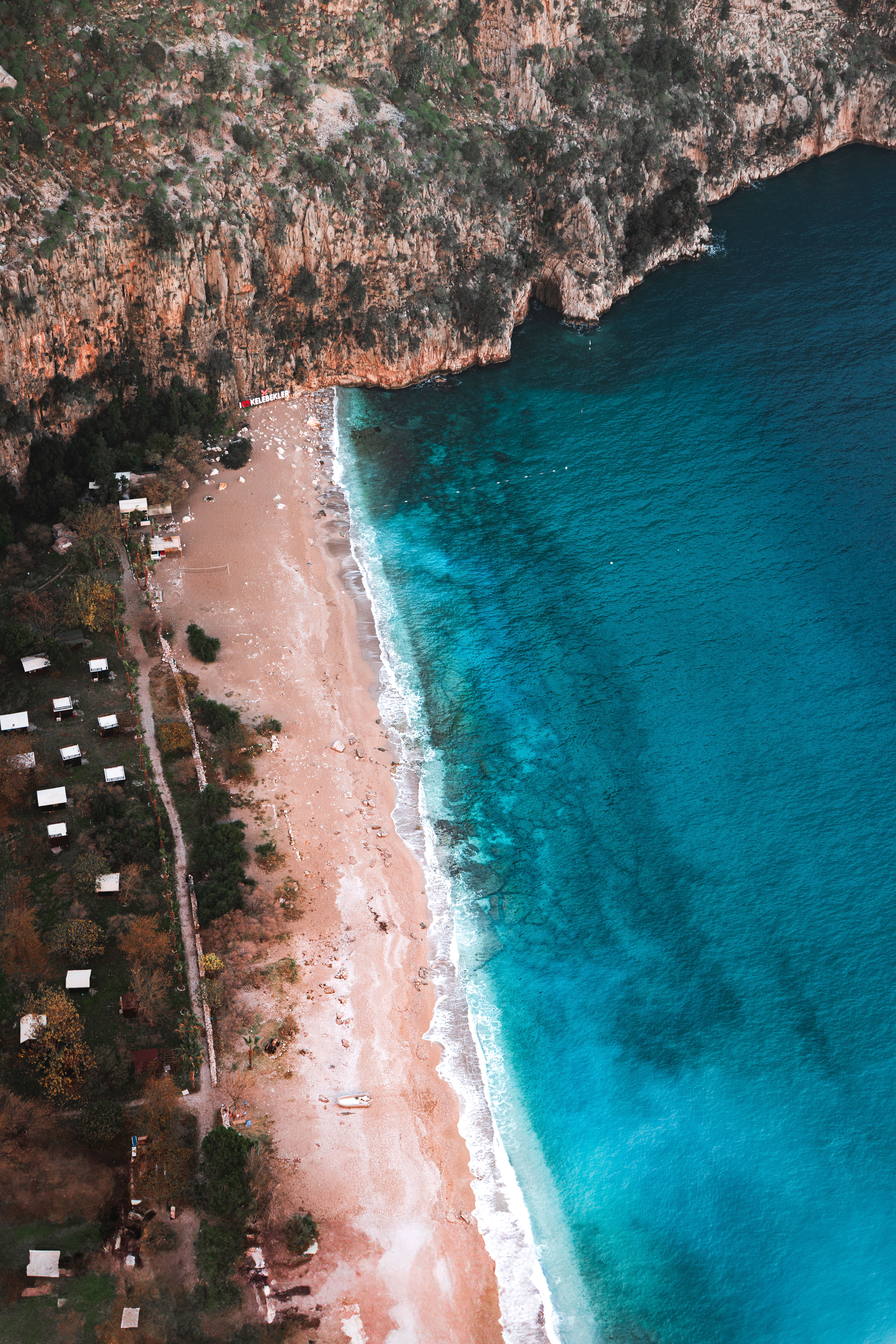 Aerial View of Scenic Beach and Turquoise Sea in Muğla, Türkiye · Free ...