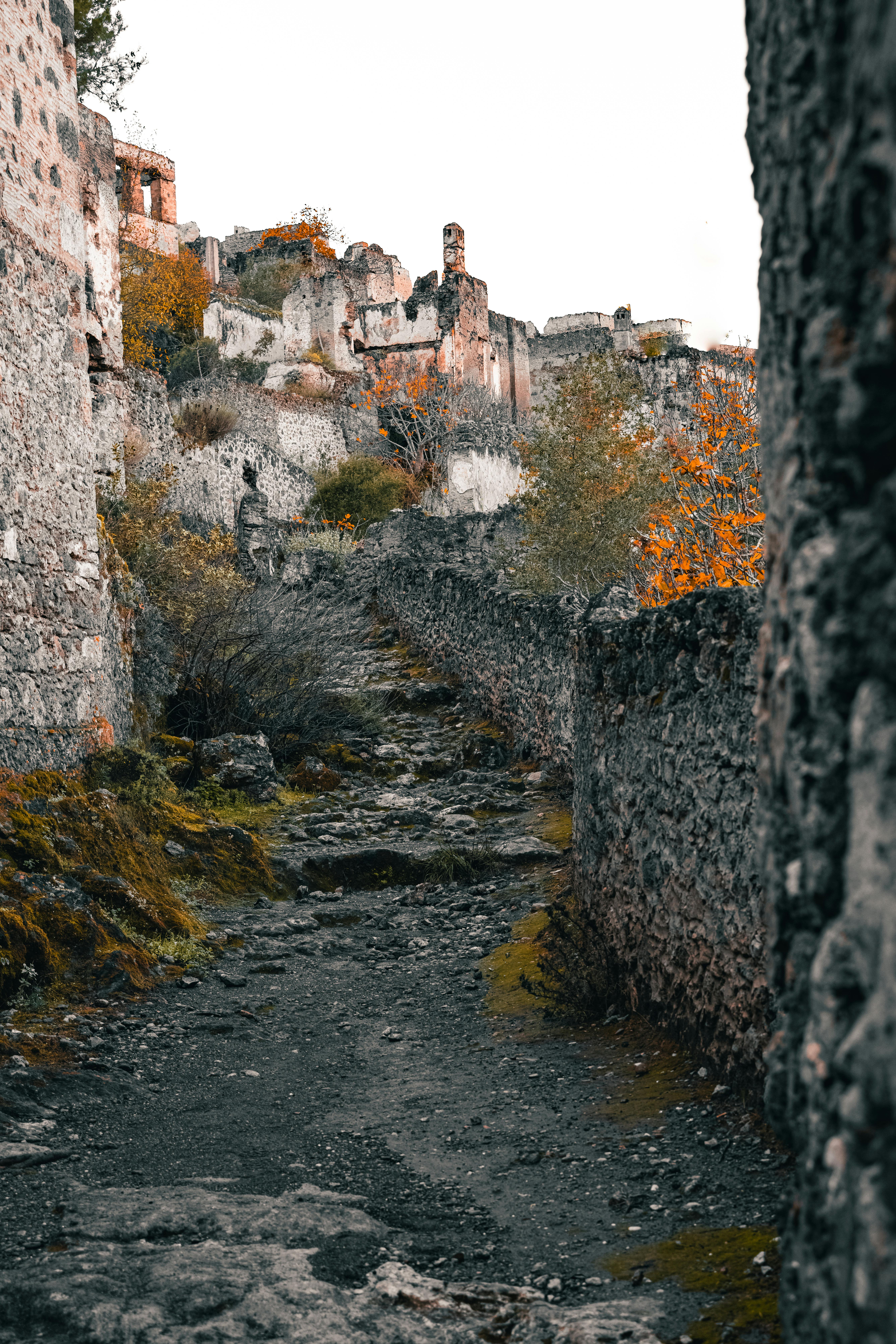 Abandoned Stone Village Pathway in Autumn · Free Stock Photo