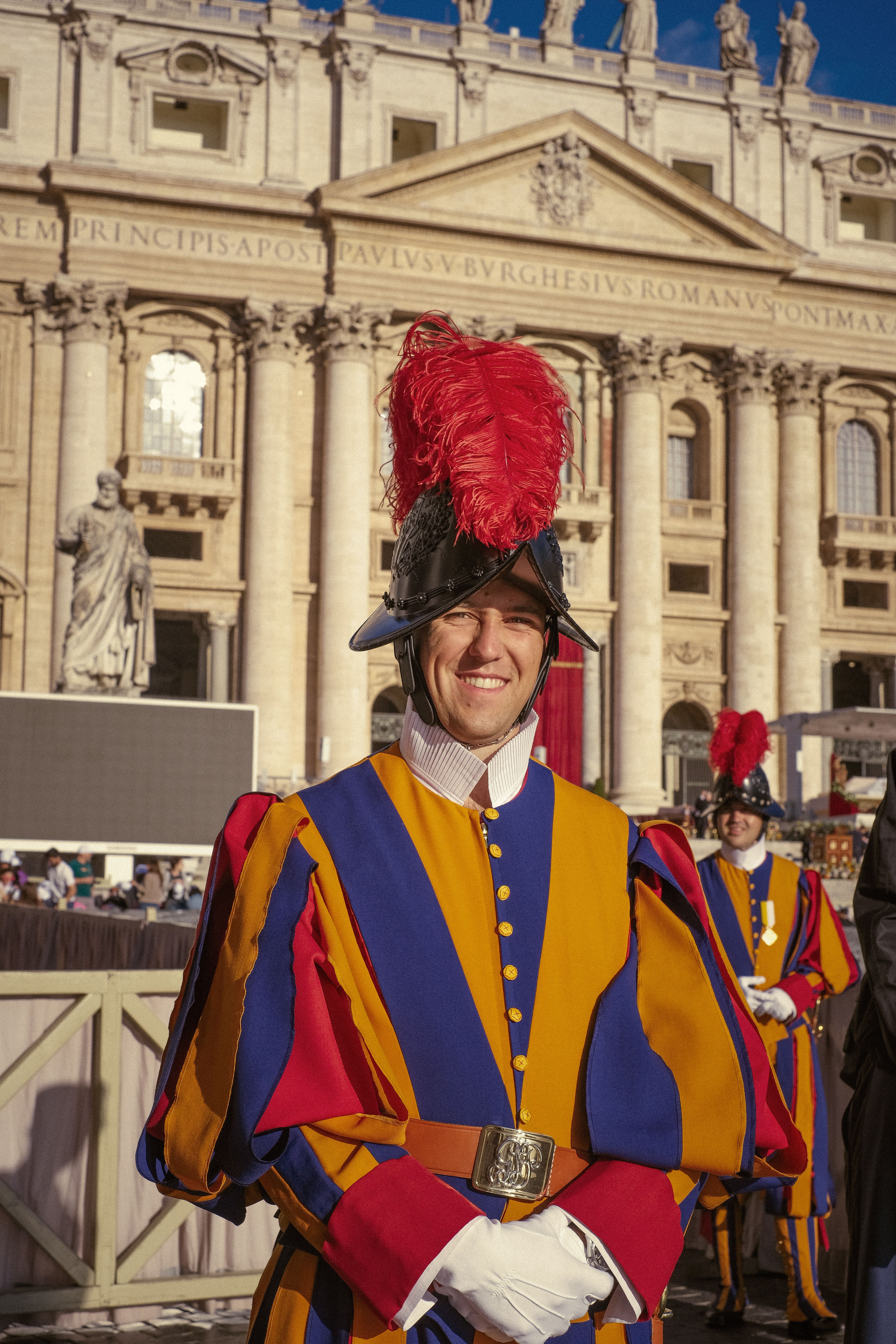 Colorful Swiss Guard at St. Peter's Basilica · Free Stock Photo