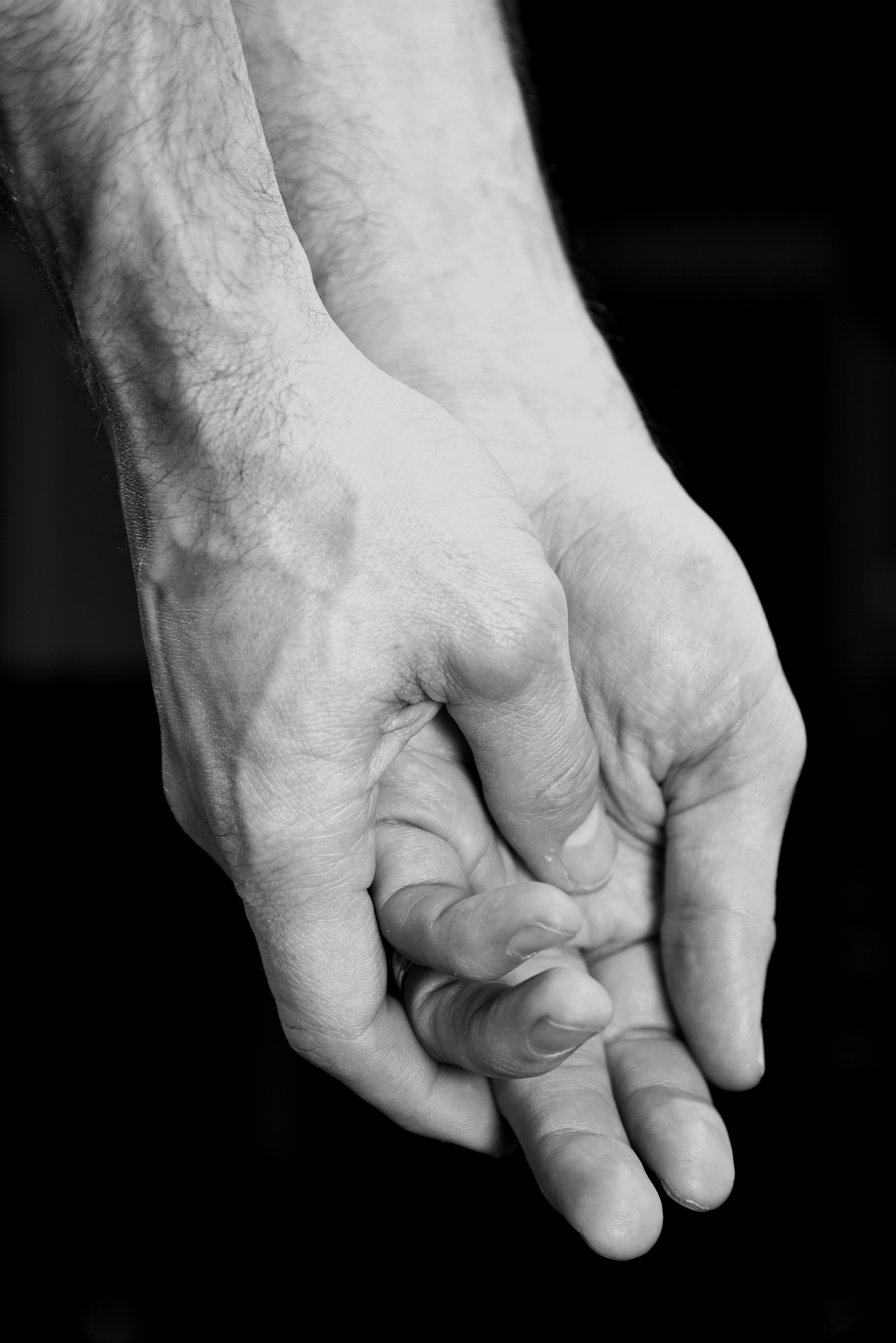 Close-Up of Two Hands Holding Together · Free Stock Photo