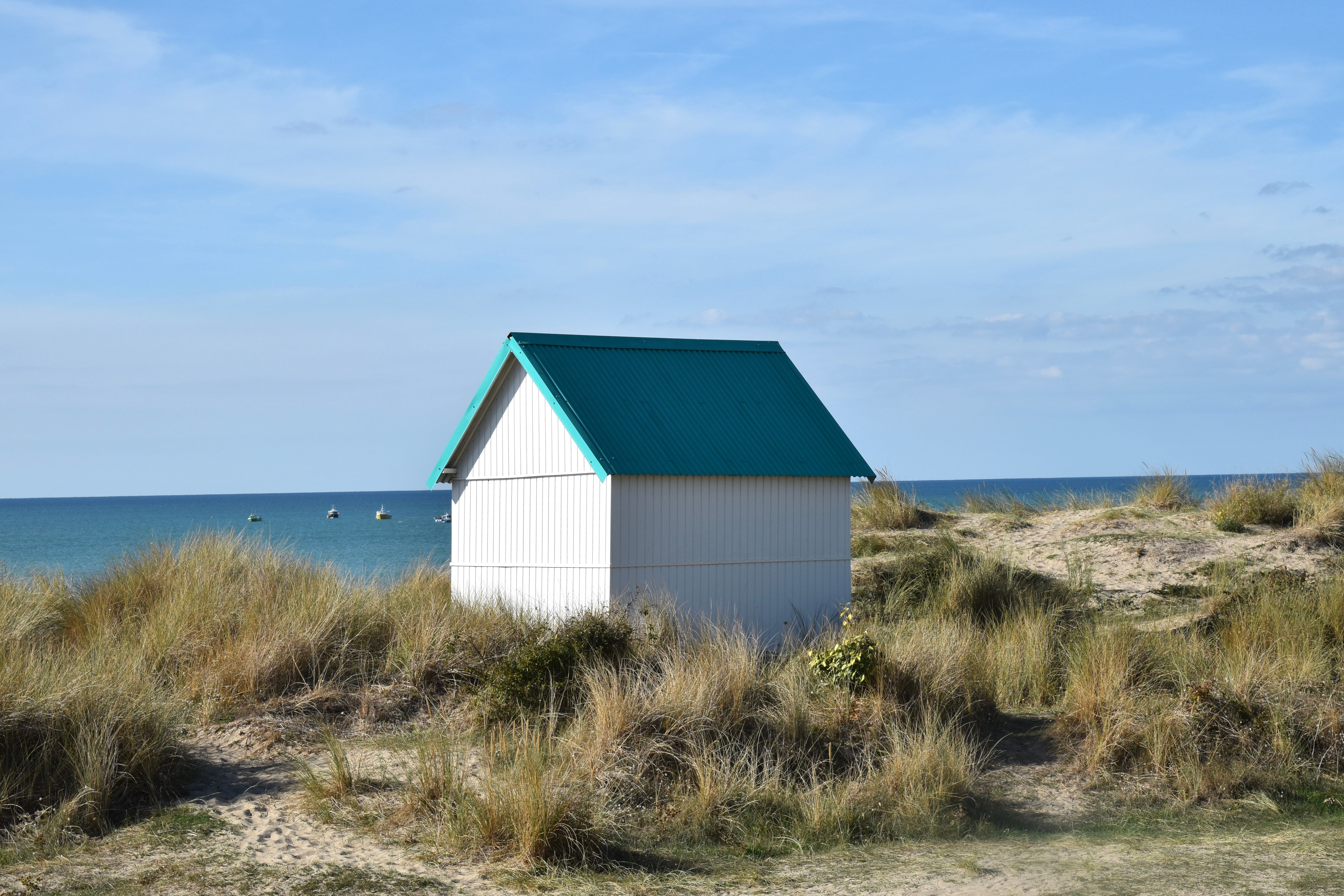 Scenic Coastal Shed Amidst Beach Dunes · Free Stock Photo