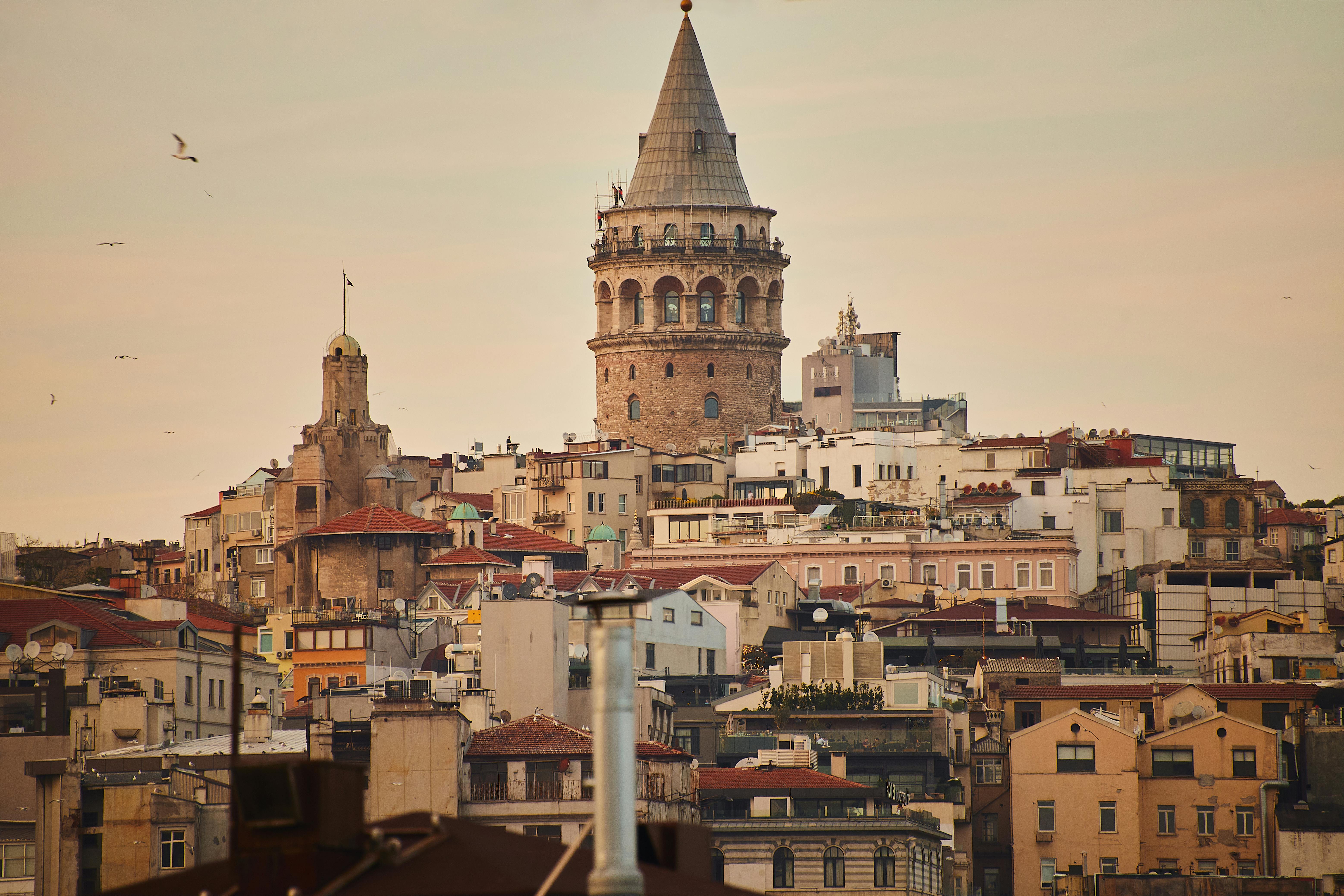 Galata Tower Overlooking Istanbul at Sunset · Free Stock Photo
