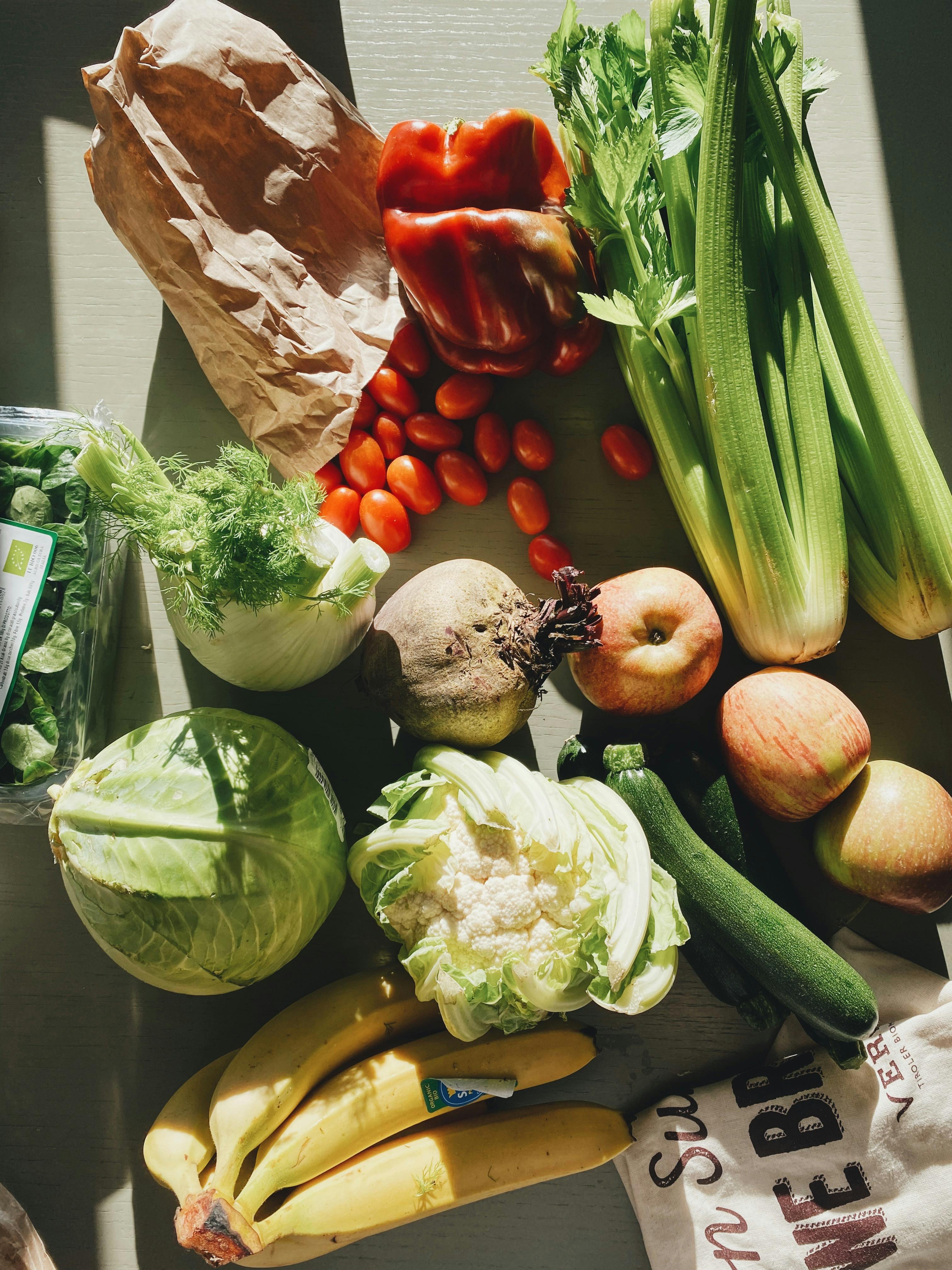 Colorful Fresh Produce on Kitchen Table · Free Stock Photo