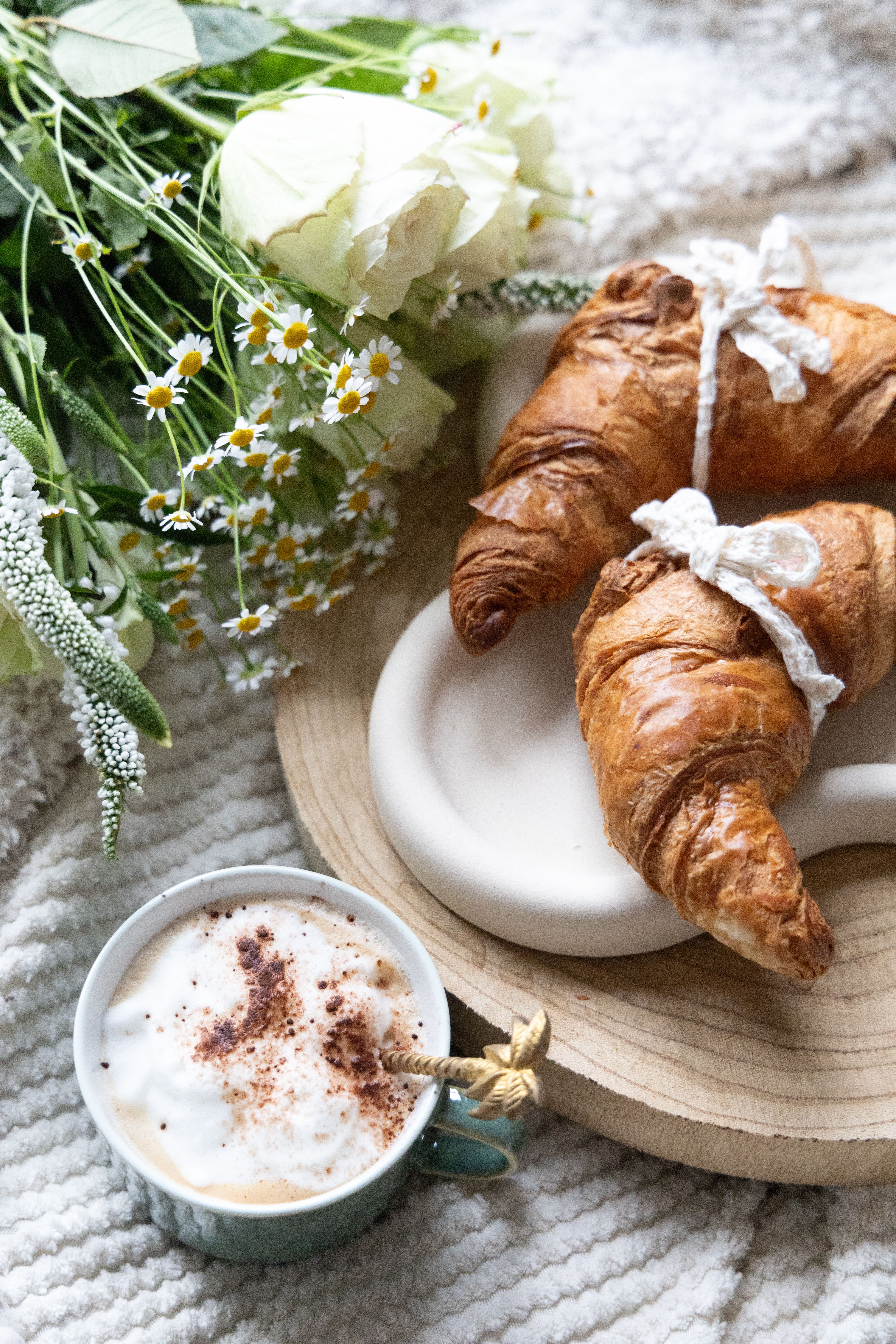 Cozy Morning with Croissants and Coffee · Free Stock Photo