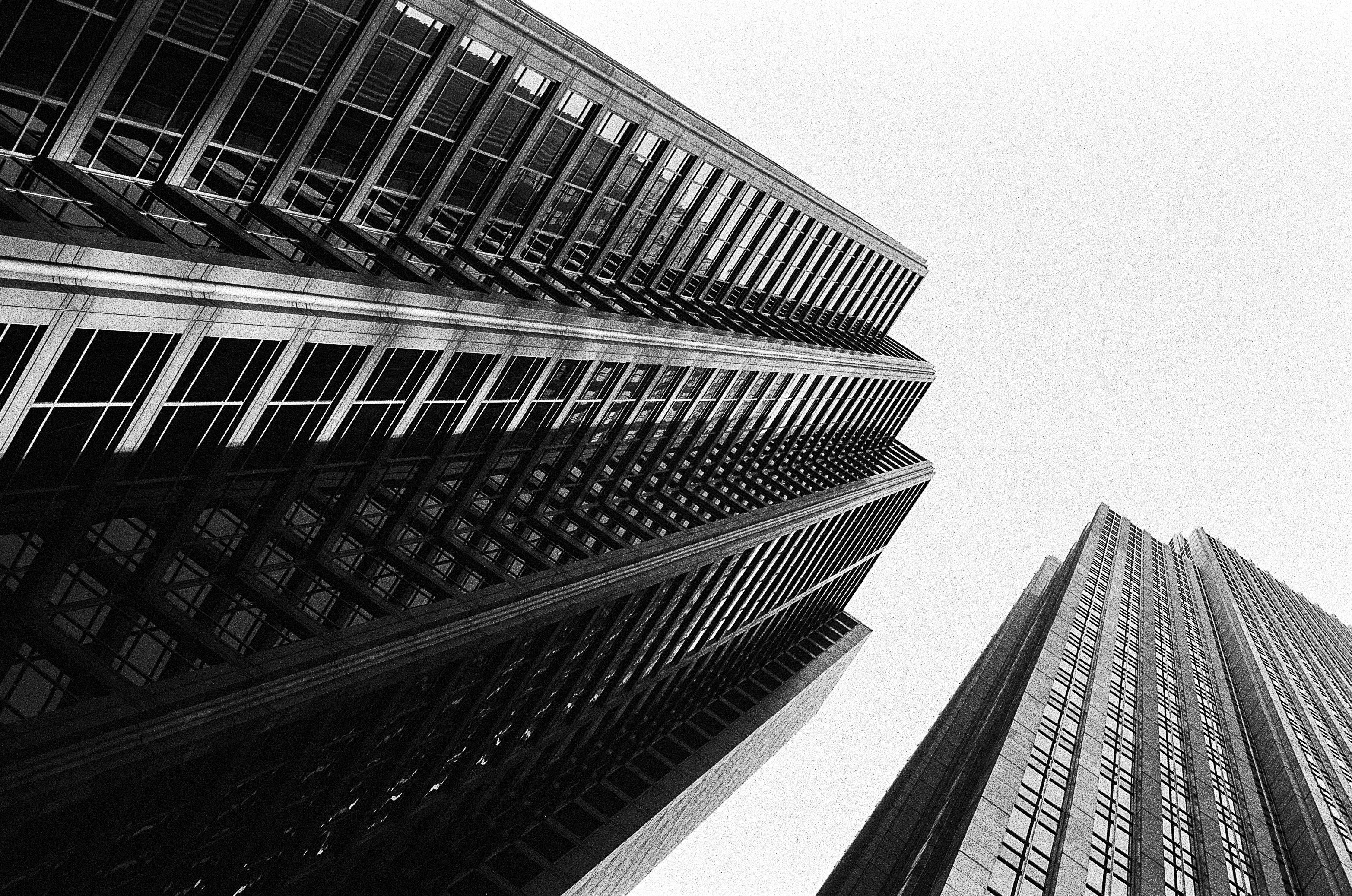 Black and White Skyscraper Architecture Perspective · Free Stock Photo
