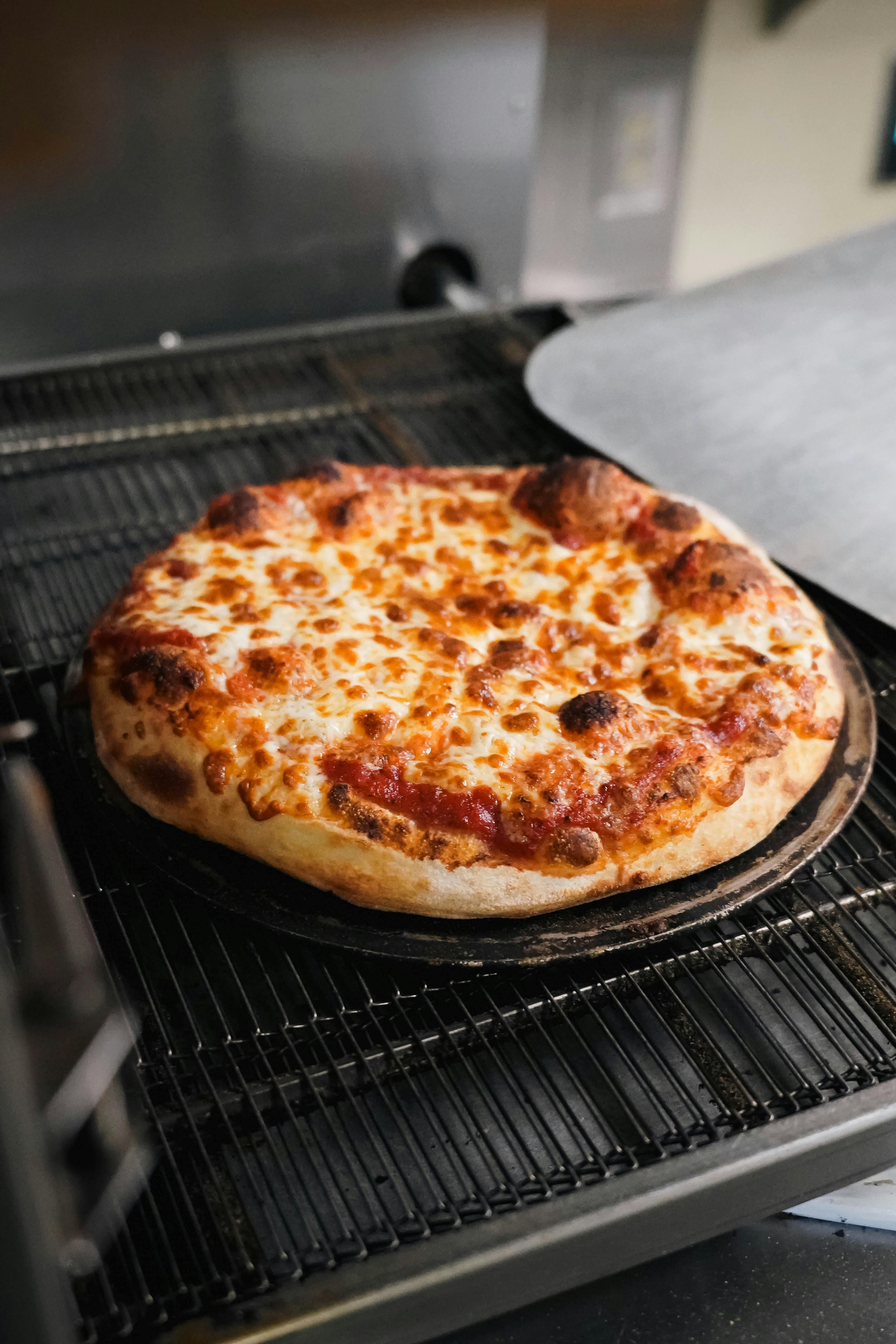 Pizza De Queijo Recém Assada Em Forno Comercial · Foto profissional ...